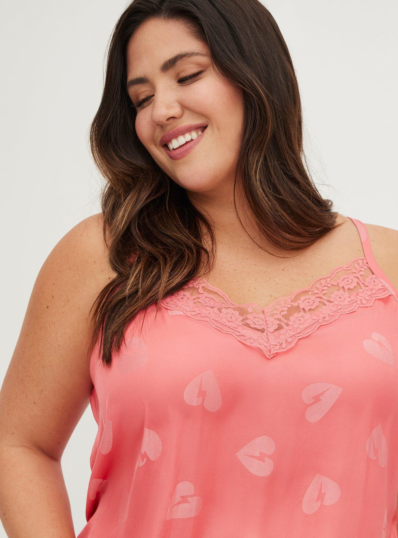 Plus Size - Swing Cami - Jacquard Hearts Pink - Torrid