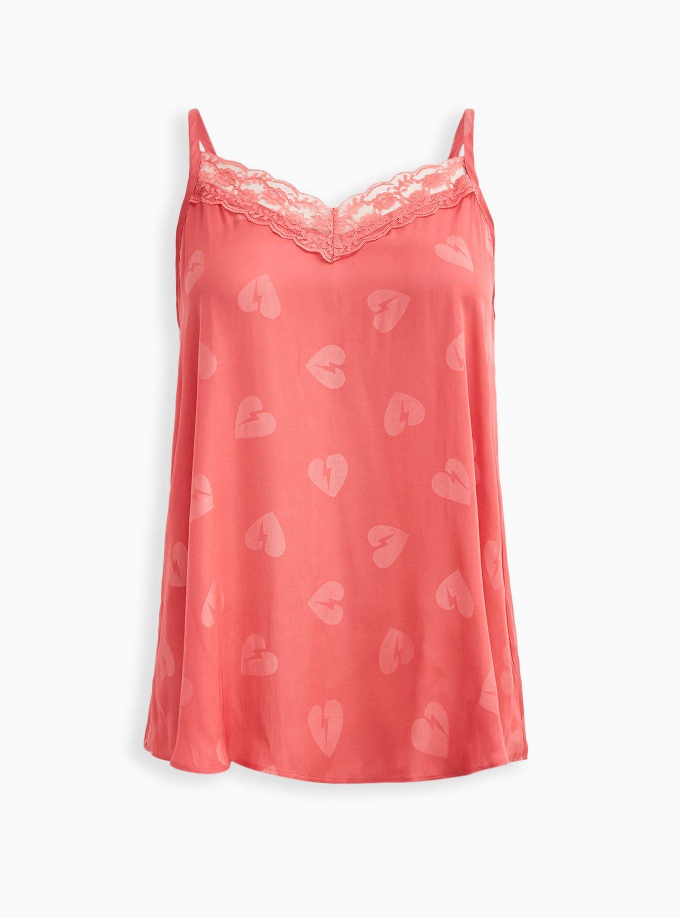 Plus Size - Swing Cami - Jacquard Hearts Pink - Torrid