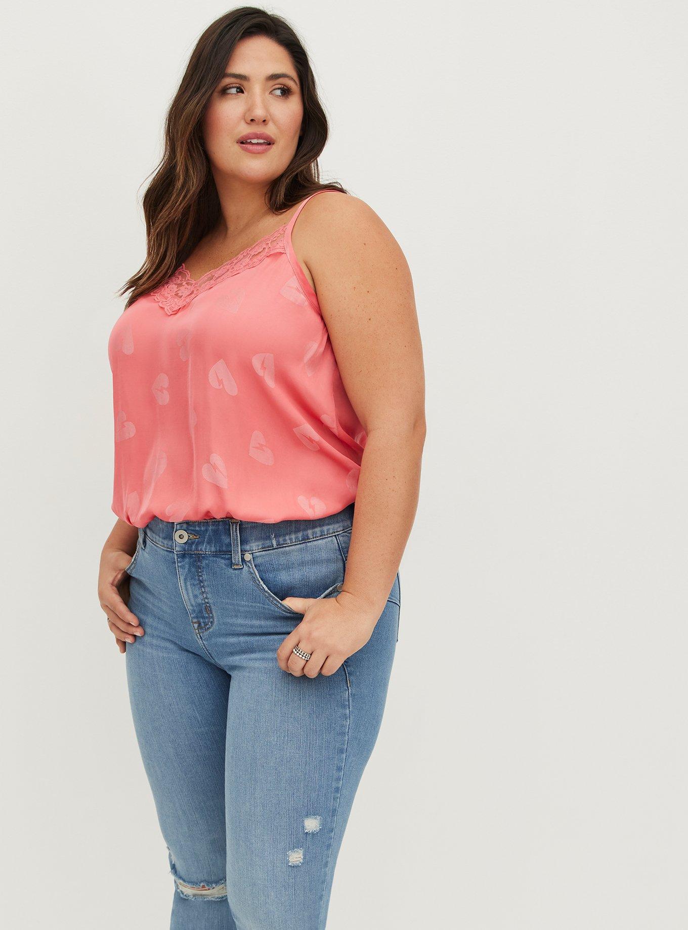 Plus Size - Swing Cami - Jacquard Hearts Pink - Torrid