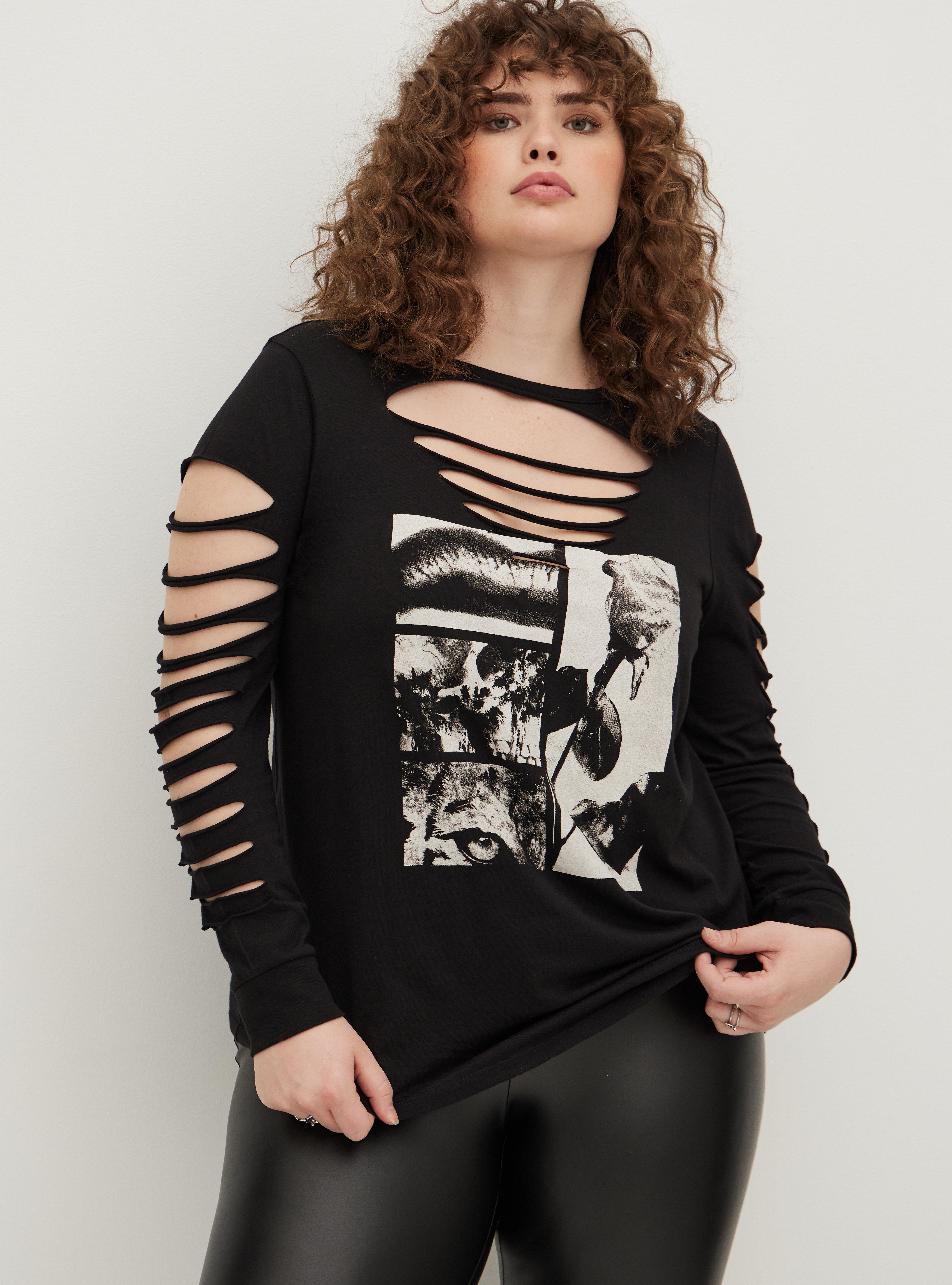 Plus Size - Lovesick Slasher Tee - Signature Jersey Don't Tell Me Black ...