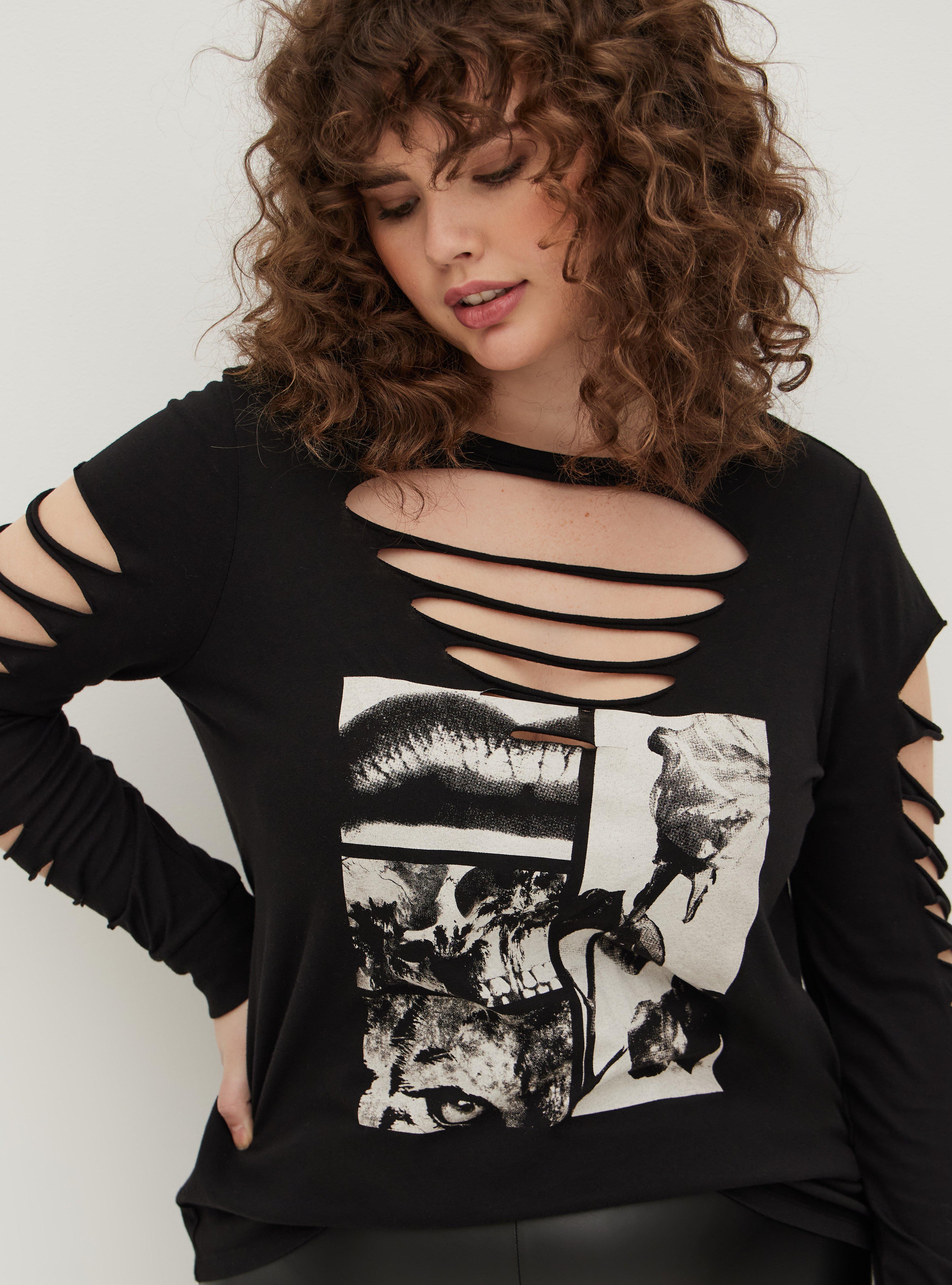 Plus Size - Lovesick Slasher Tee - Signature Jersey Don't Tell Me Black ...