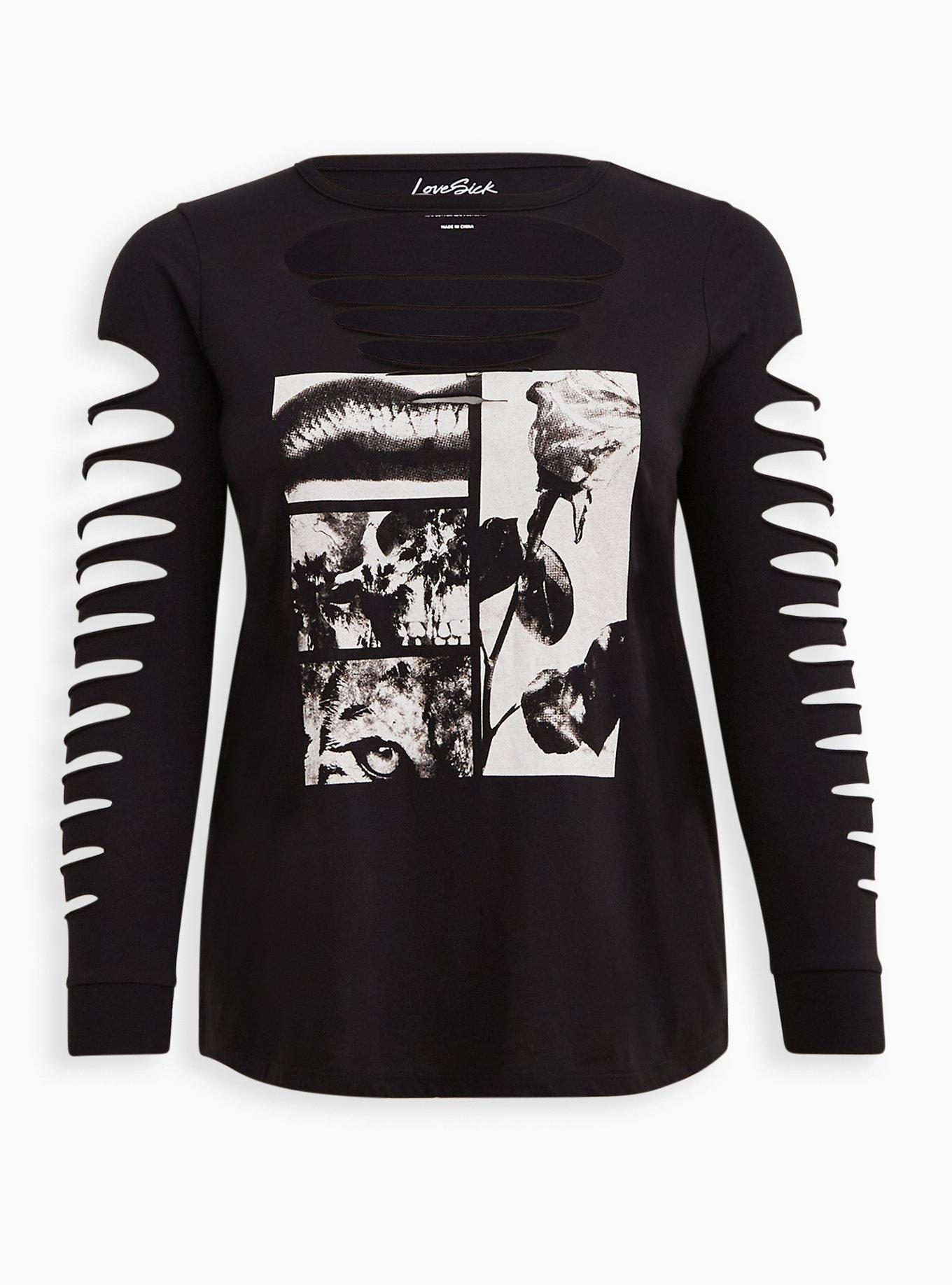 Plus Size - Lovesick Slasher Tee - Signature Jersey Don't Tell Me Black ...