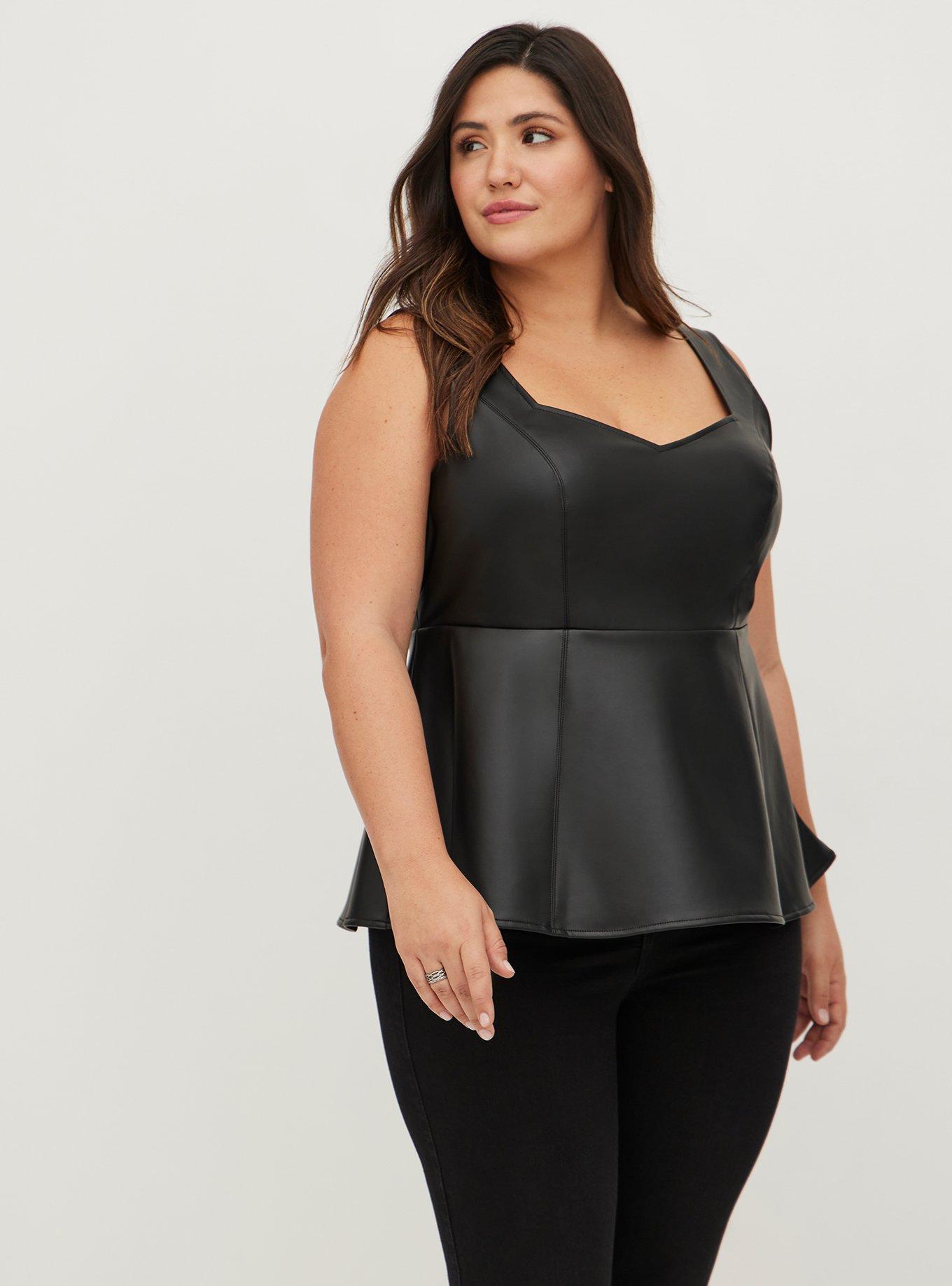 Plus Size - Peplum Faux Leather Top - Torrid