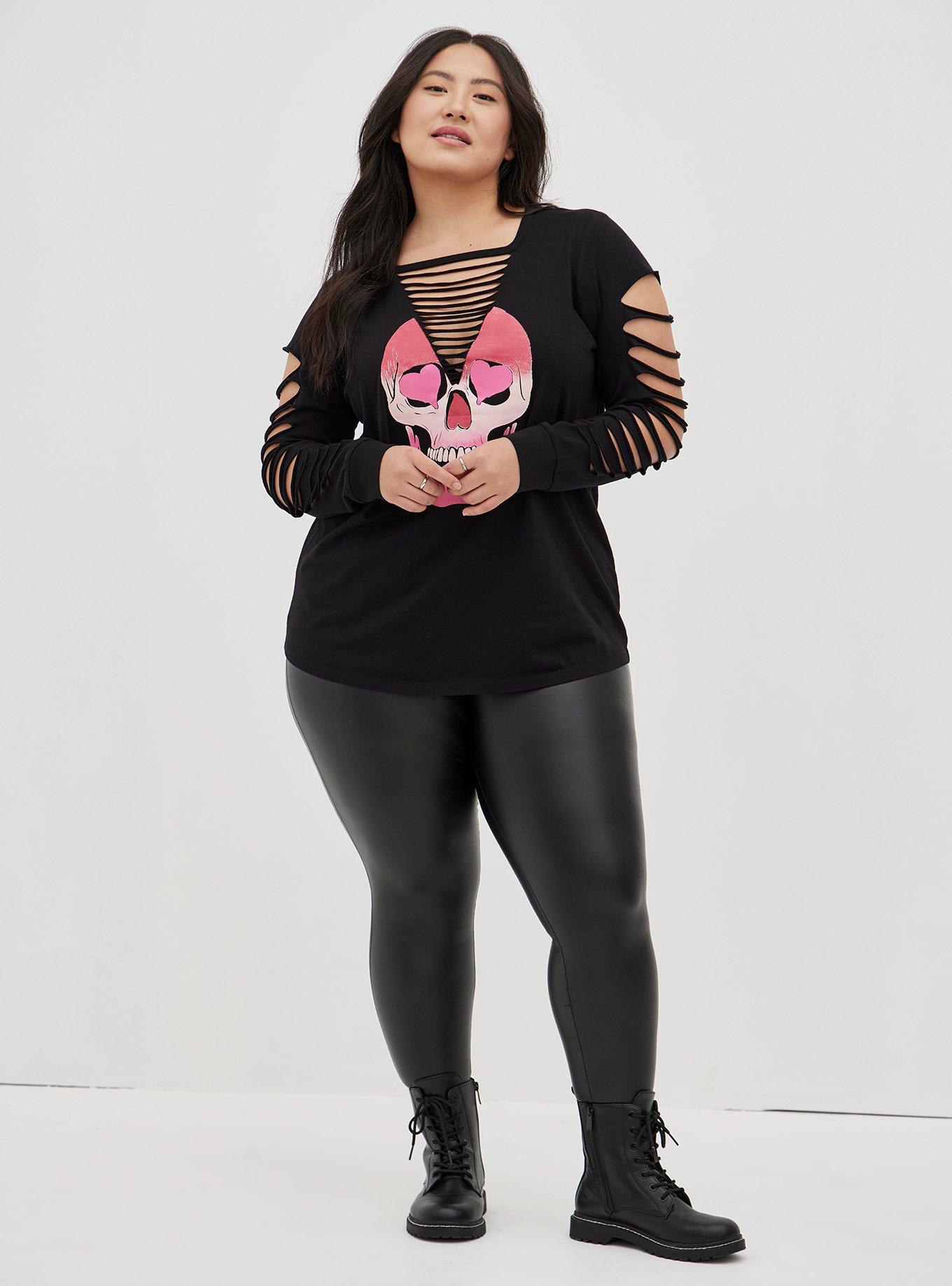 Plus Size - Graphic Classic Fit Cotton Slashed Neck Long Sleeve Tee ...
