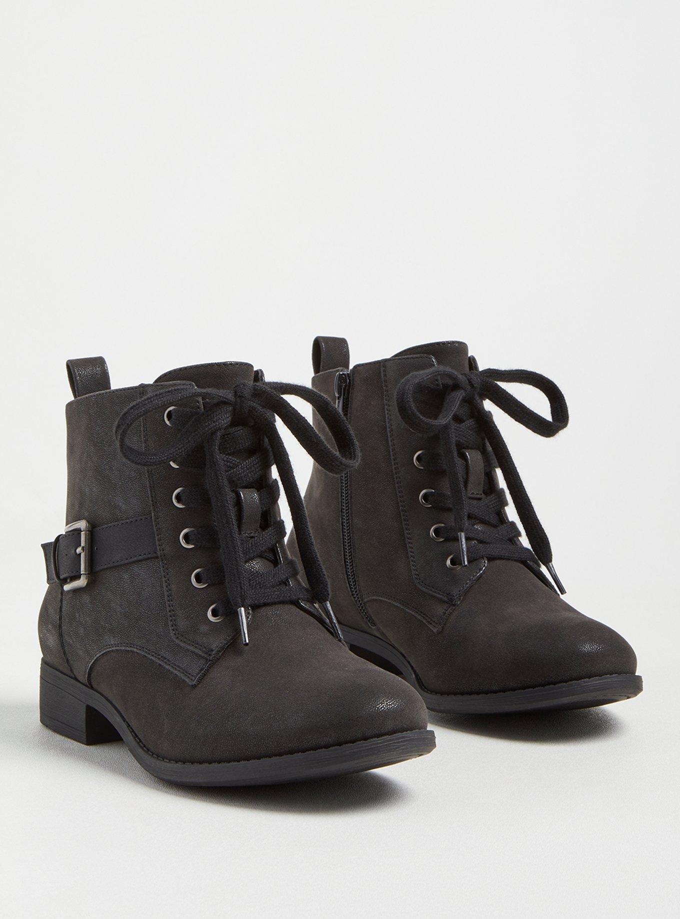 Plus Size - Oil Suede Lace-Up Bootie (WW) - Torrid