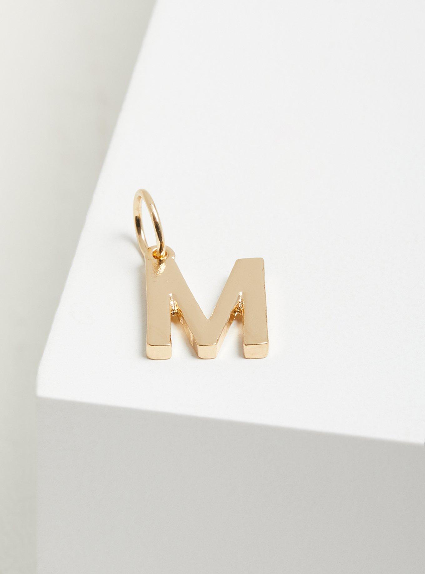 Plus Size - M Initial Charm - Gold Tone - Torrid