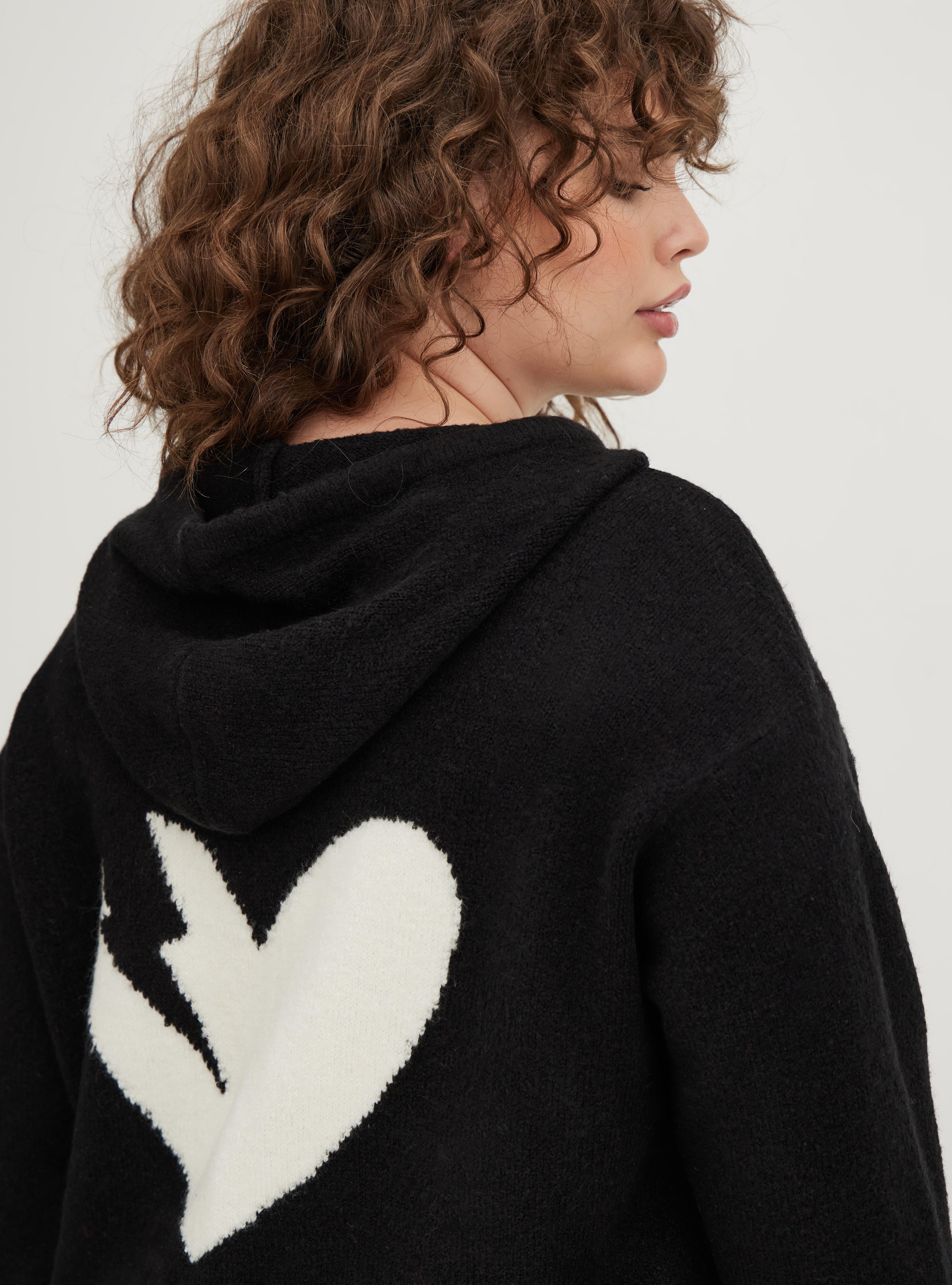 Plus Size - LoveSick Drop Shoulder Relaxed Fit Sweater Hoodie - Hell Yeah Black - Torrid