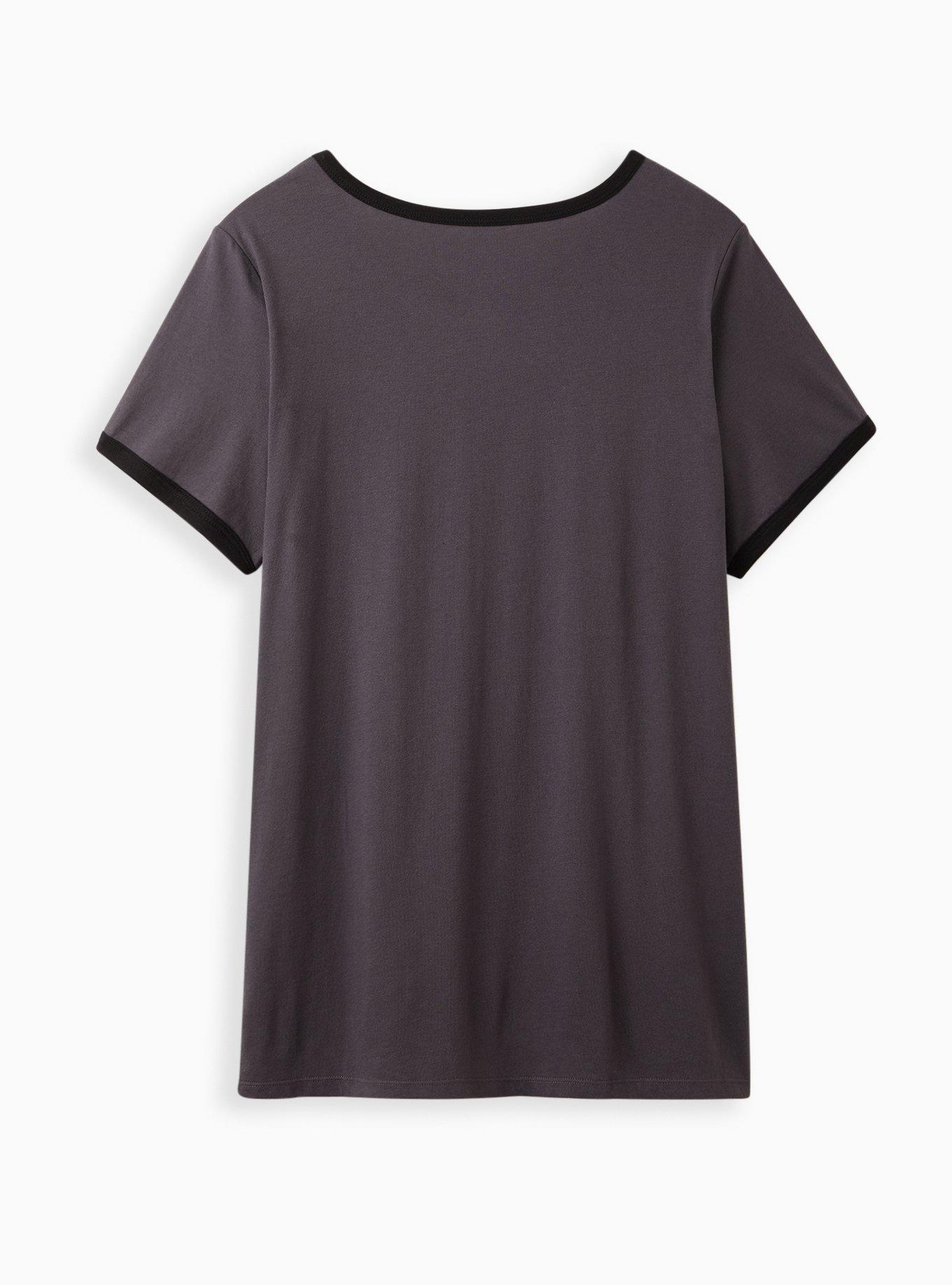 Plus Size - Classic Fit Ringer Tee - Avengers Grey - Torrid