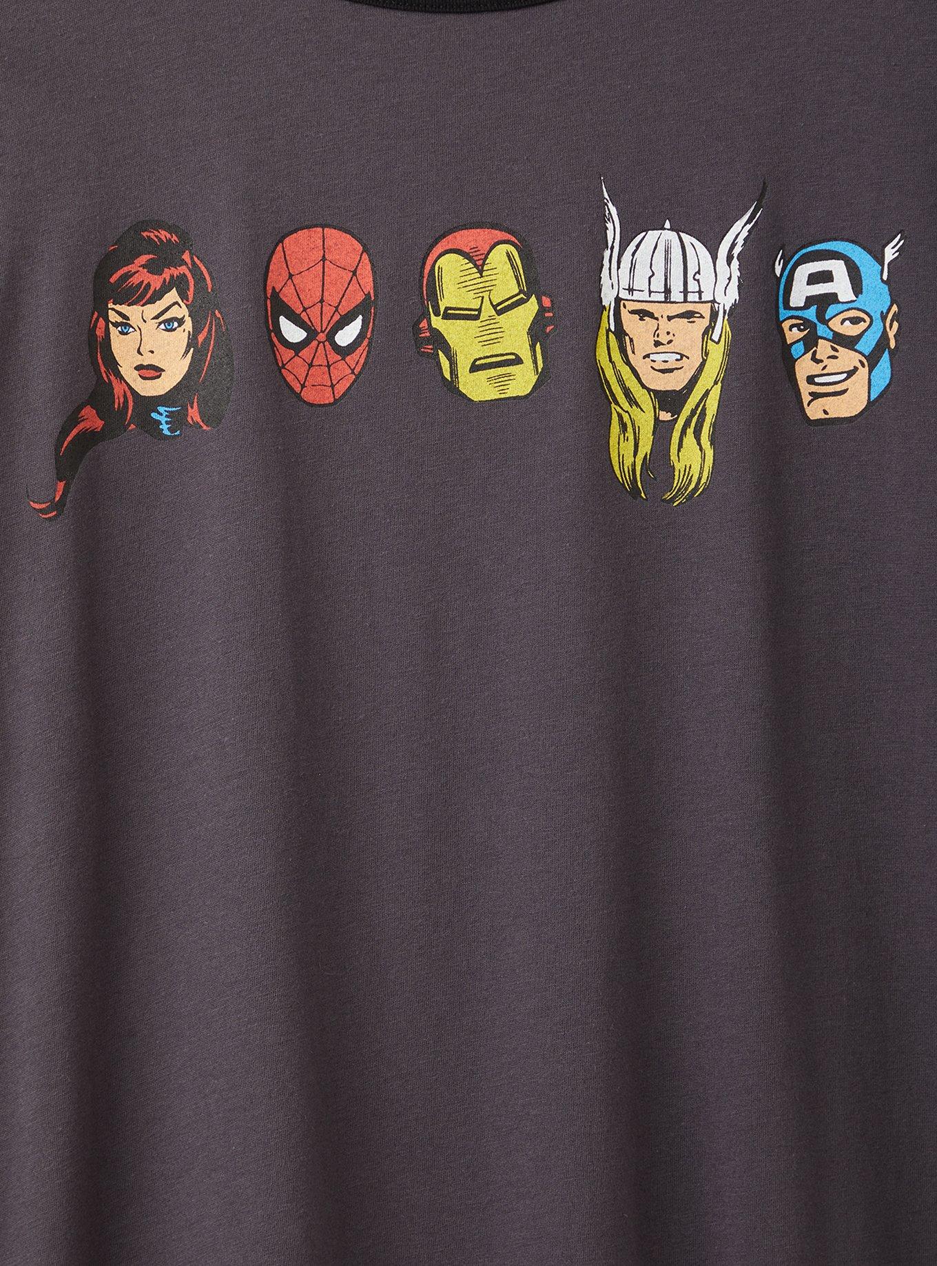 Plus Size - Classic Fit Ringer Tee - Avengers Grey - Torrid