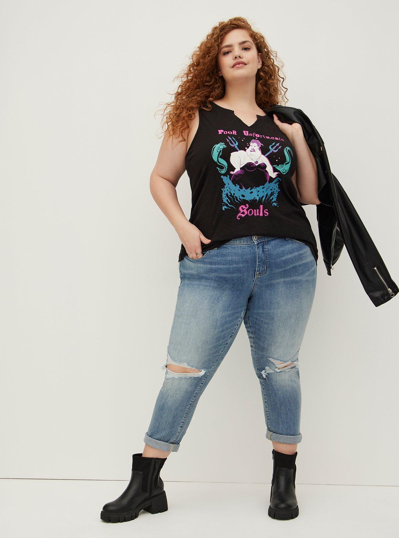 Plus Size - Disney The Little Mermaid Split Neck Tank - Ursula Poor ...