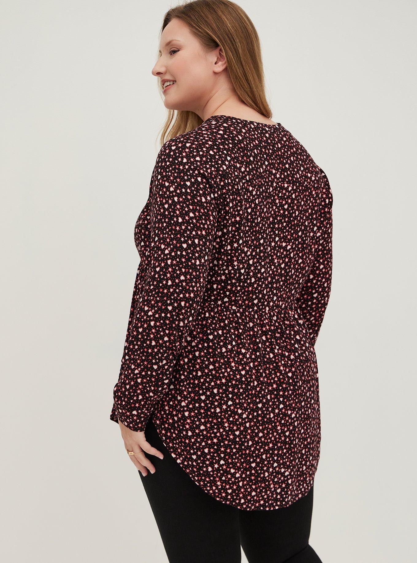 Plus Size - Emma Babydoll Rayon Slub Lace Trim Tunic Top - Torrid