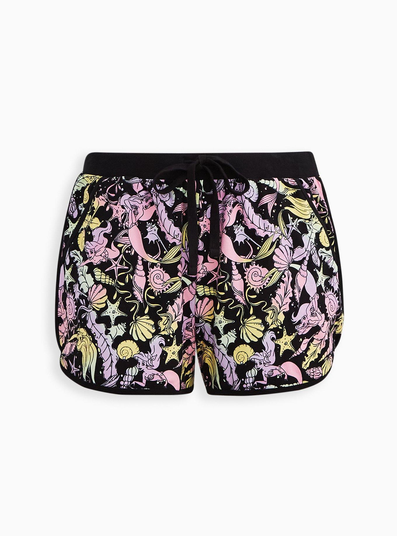 Plus Size - Disney The Little Mermaid Sleep Short - Ariel Shells Black ...