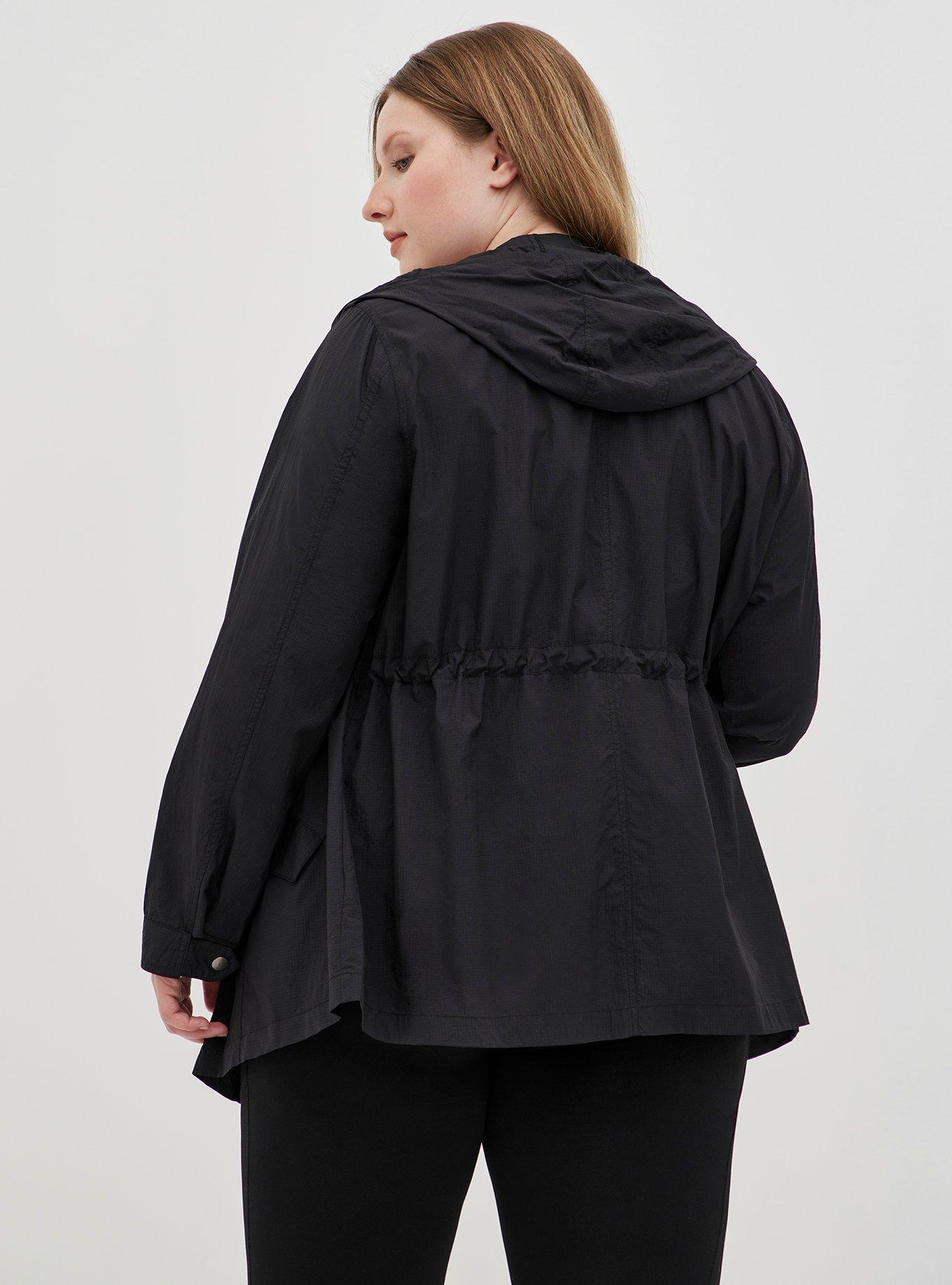 Plus Size - Lightweight Rain Jacket - Nylon Black - Torrid