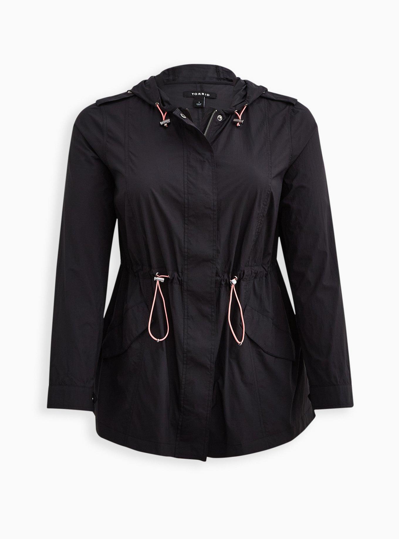 Plus Size - Lightweight Rain Jacket - Nylon Black - Torrid