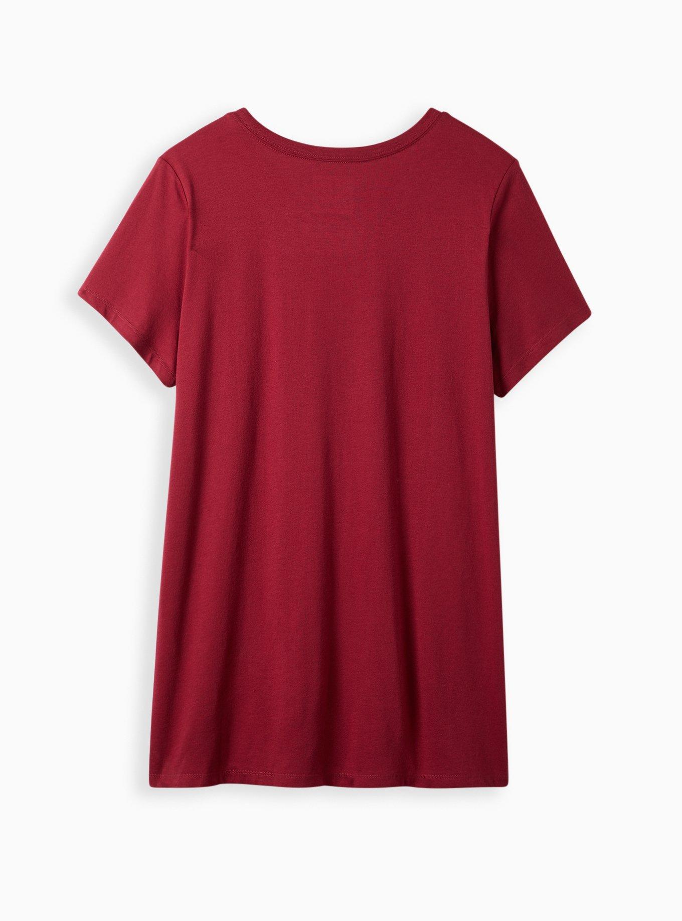 Plus Size - Classic Fit Tunic Tee - Run DMC Red - Torrid