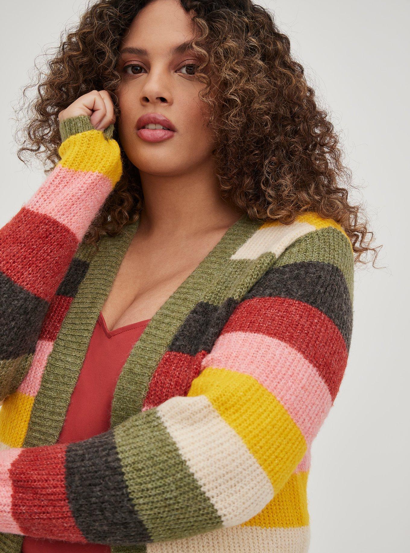 Plus Size - Open Front Cardigan - Multi Stripe - Torrid