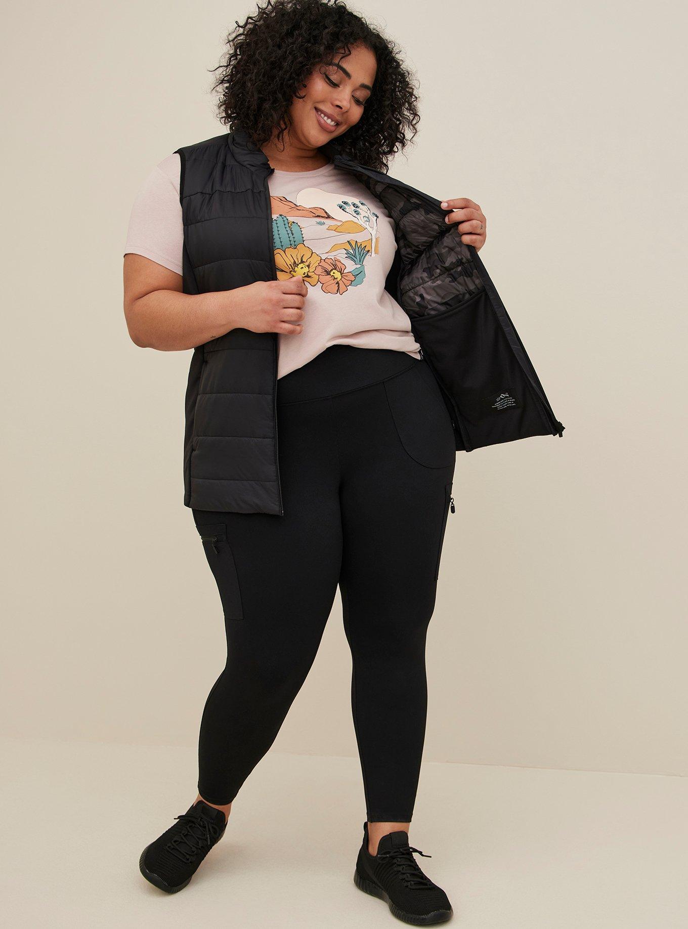 Plus Size - Happy Camper Puffer Vest - Black - Torrid