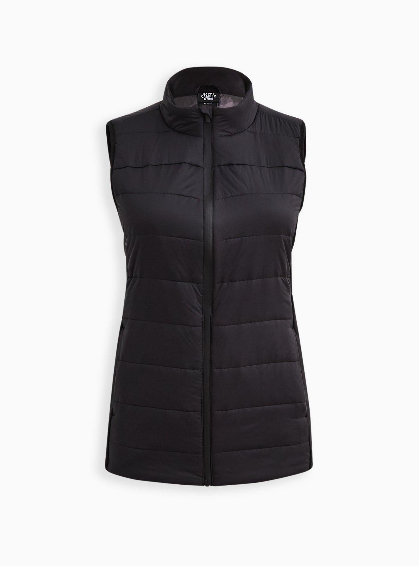 Plus Size - Happy Camper Puffer Vest - Black - Torrid