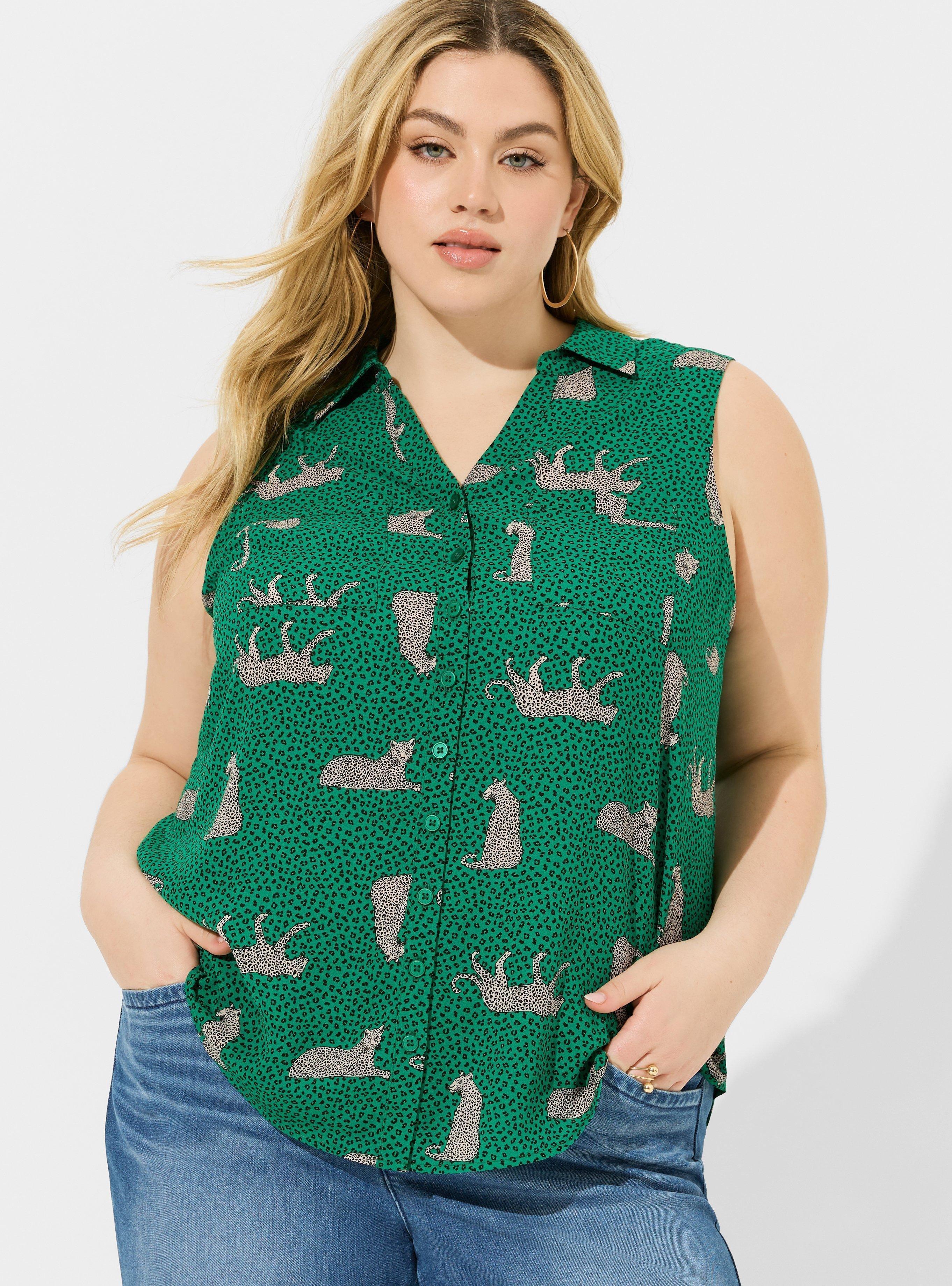 Plus Size - Madison Georgette Button-Up Sleeveless Shirt - Torrid