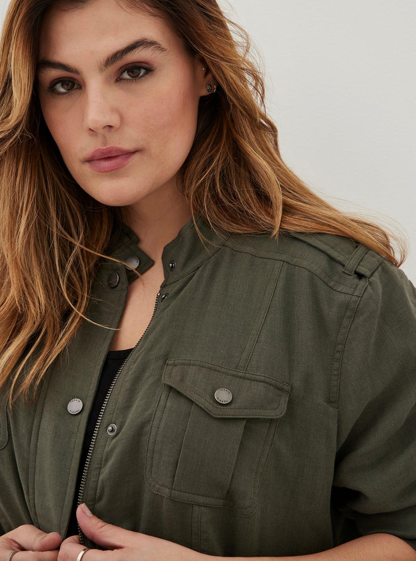 Plus Size - Double Gauze Fold Utility Jacket - Torrid