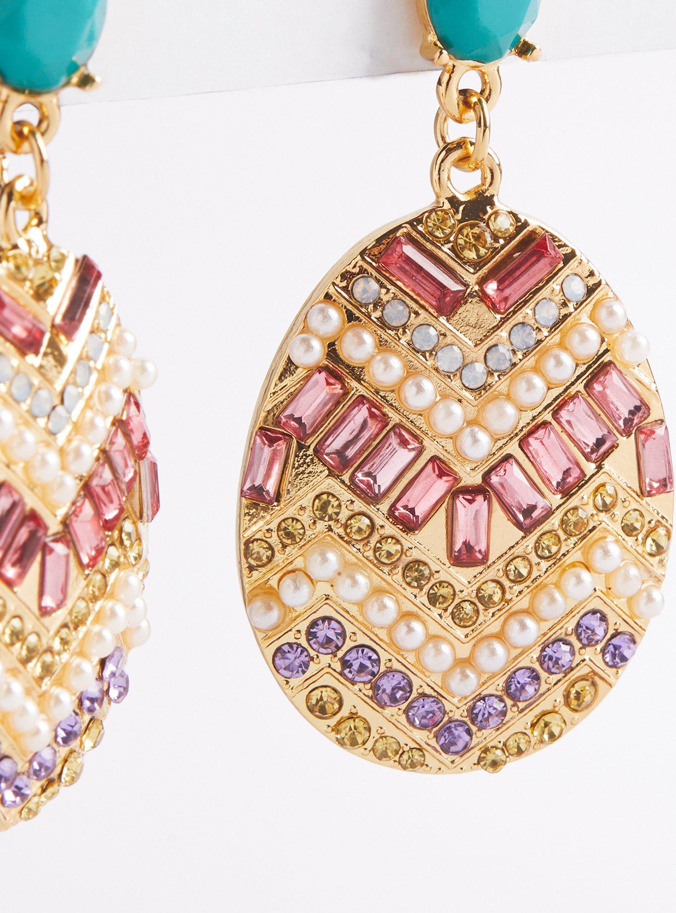 Plus Size - Gem Easter Egg Statement Earring - Multi Color - Torrid
