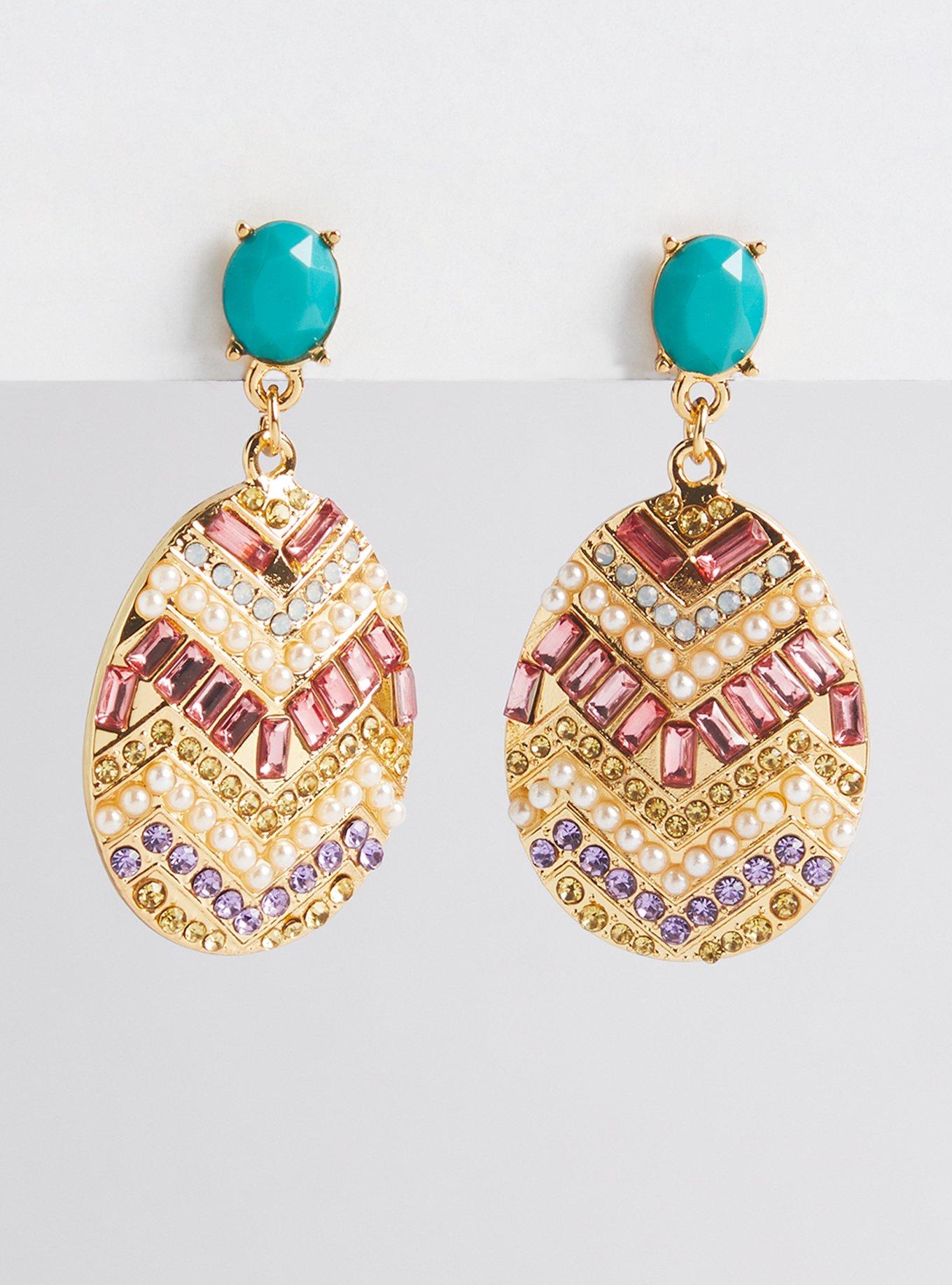Plus Size - Gem Easter Egg Statement Earring - Multi Color - Torrid
