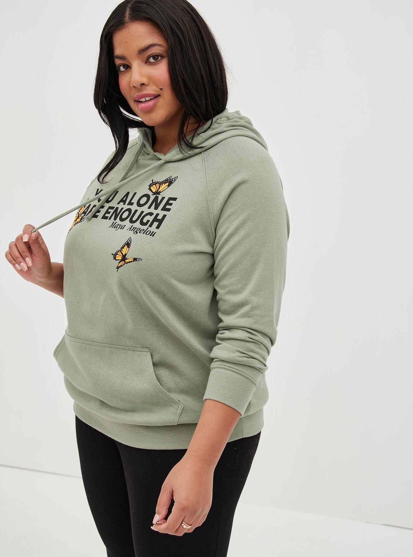 Plus Size - #TorridStrong Pullover Hoodie - Maya Angelou Enough Green ...