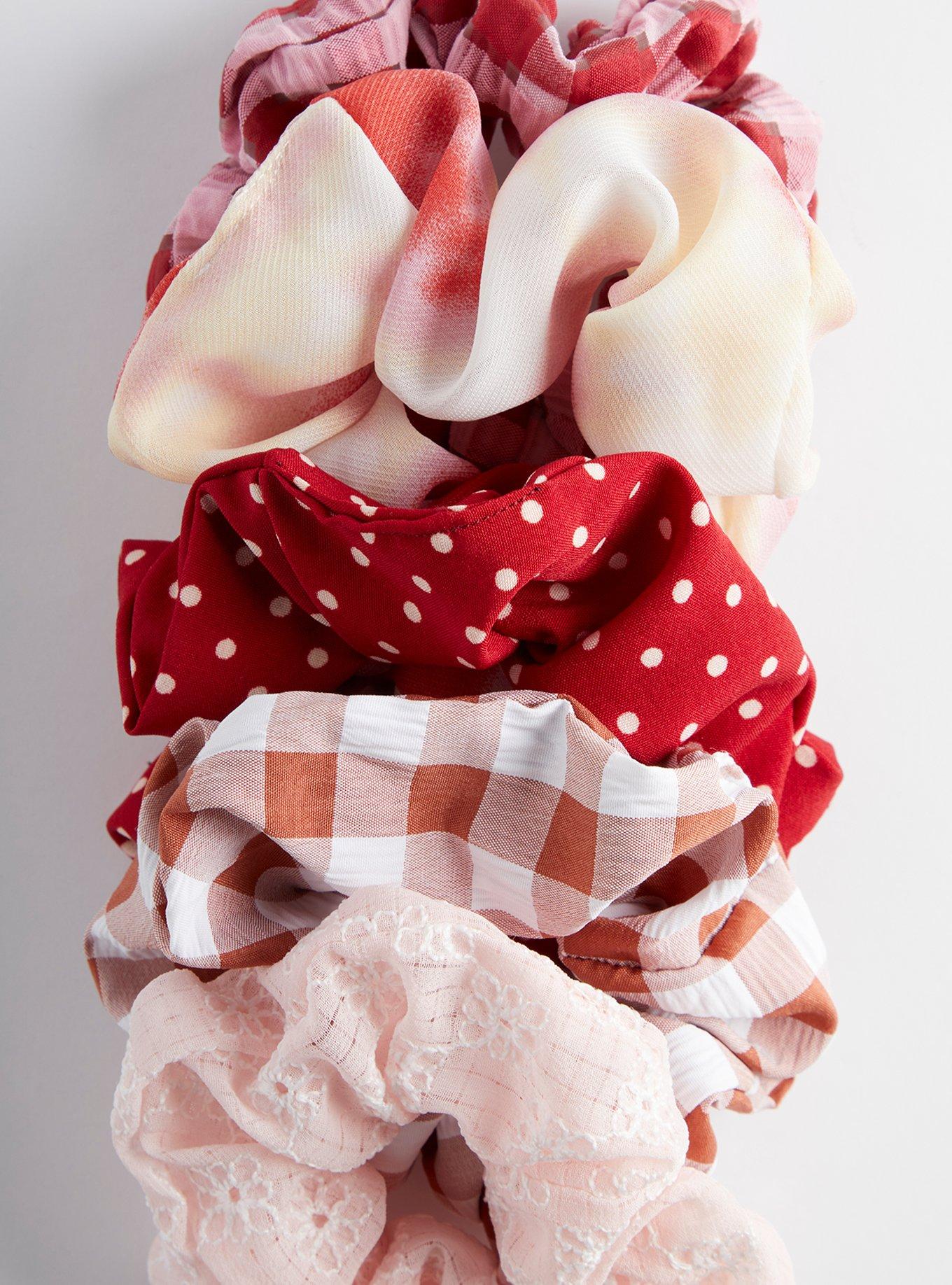 Plus Size - Heart Scrunchie Set - Pink & Red - Torrid
