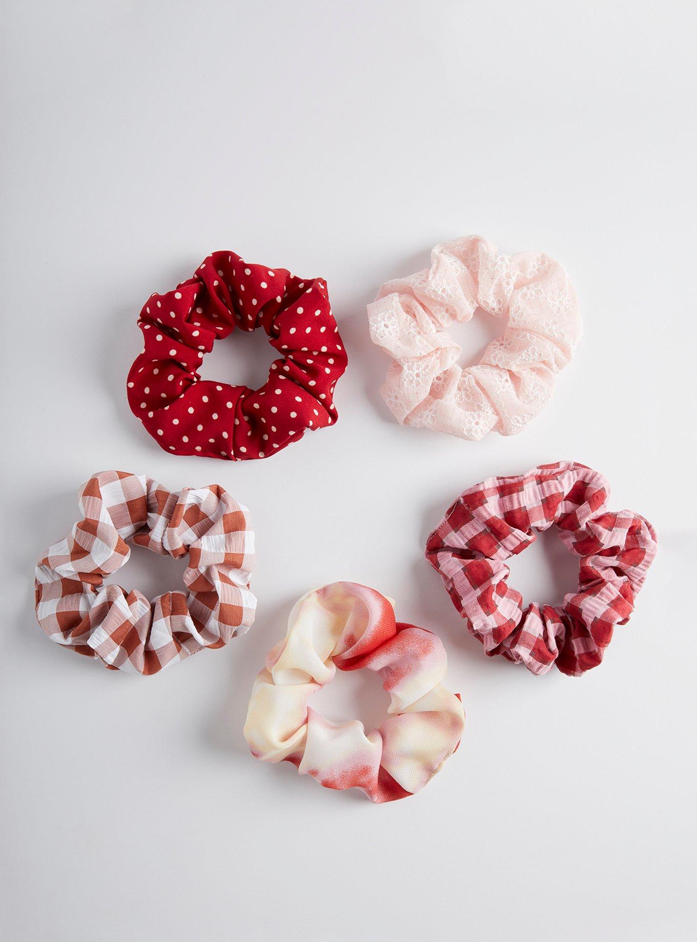 Plus Size - Heart Scrunchie Set - Pink & Red - Torrid