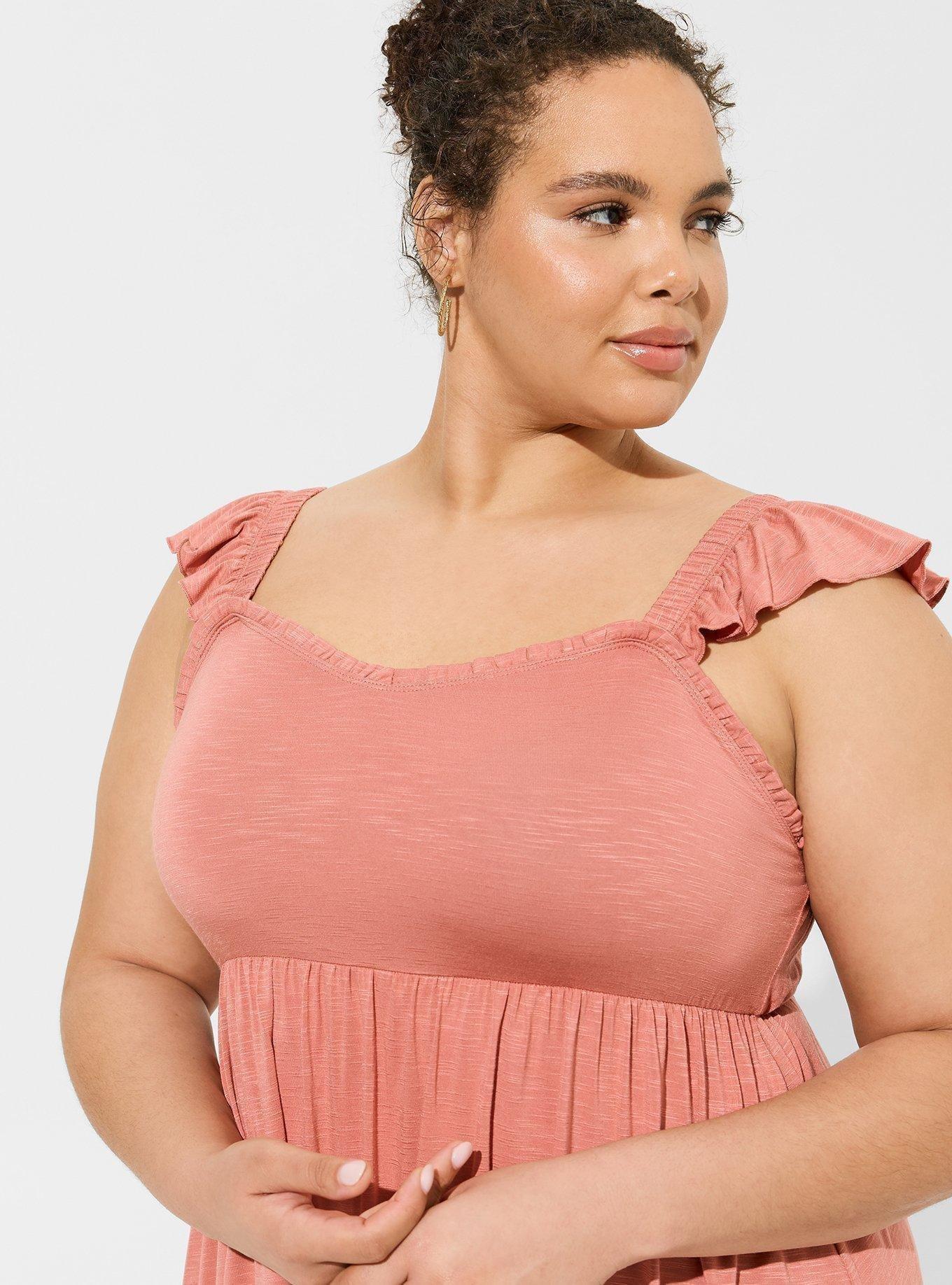 Plus Size - Babydoll Super Soft Slub Ruffle Shoulder Tank - Torrid
