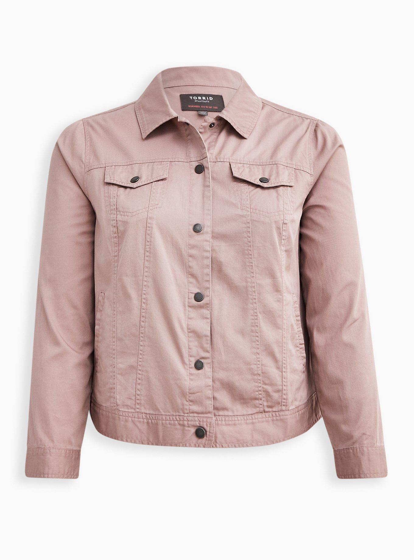 Plus Size - Trucker Jacket - Twill Pink - Torrid