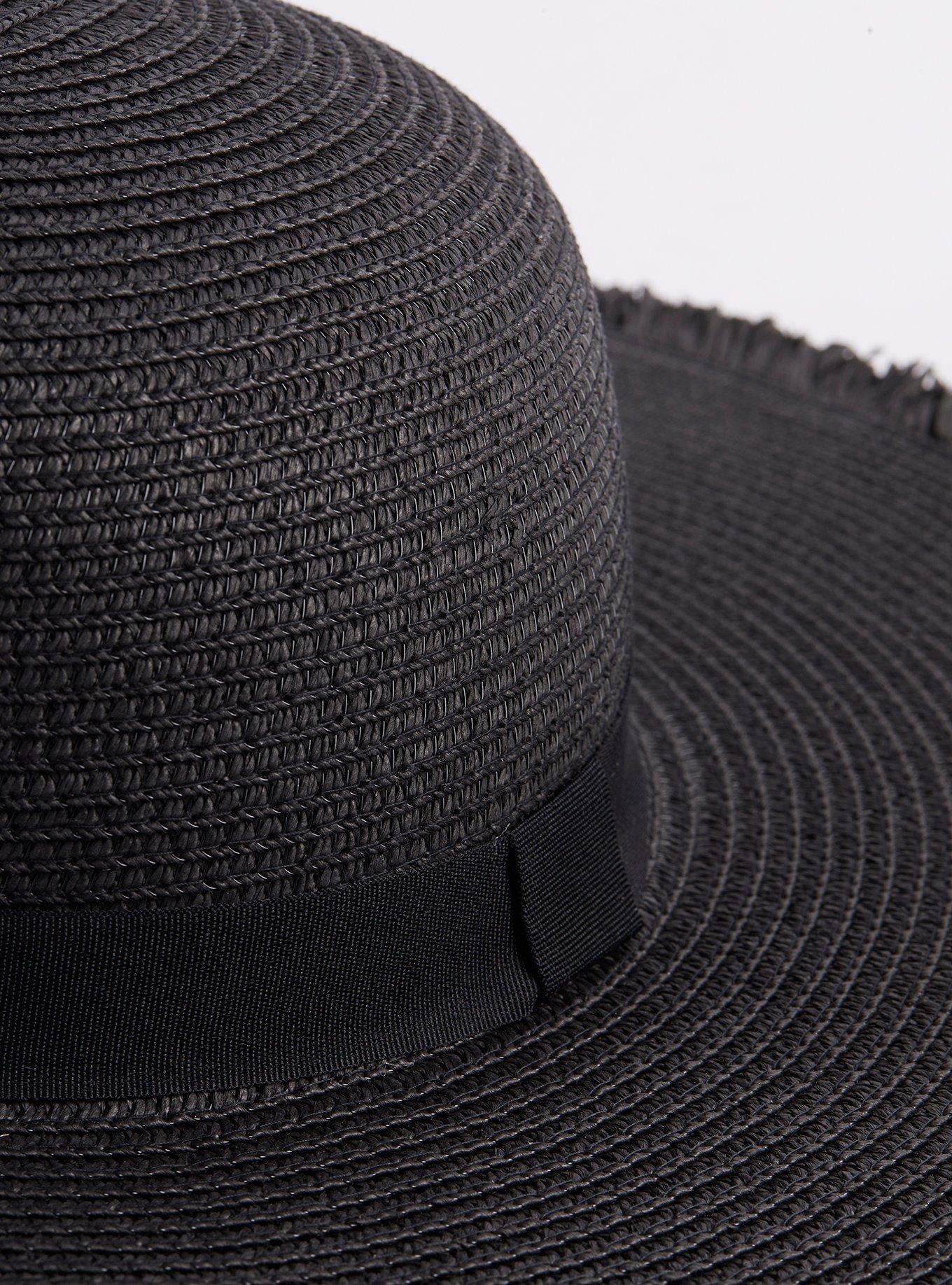 Plus Size - Raw Edge Floppy Hat - Black - Torrid