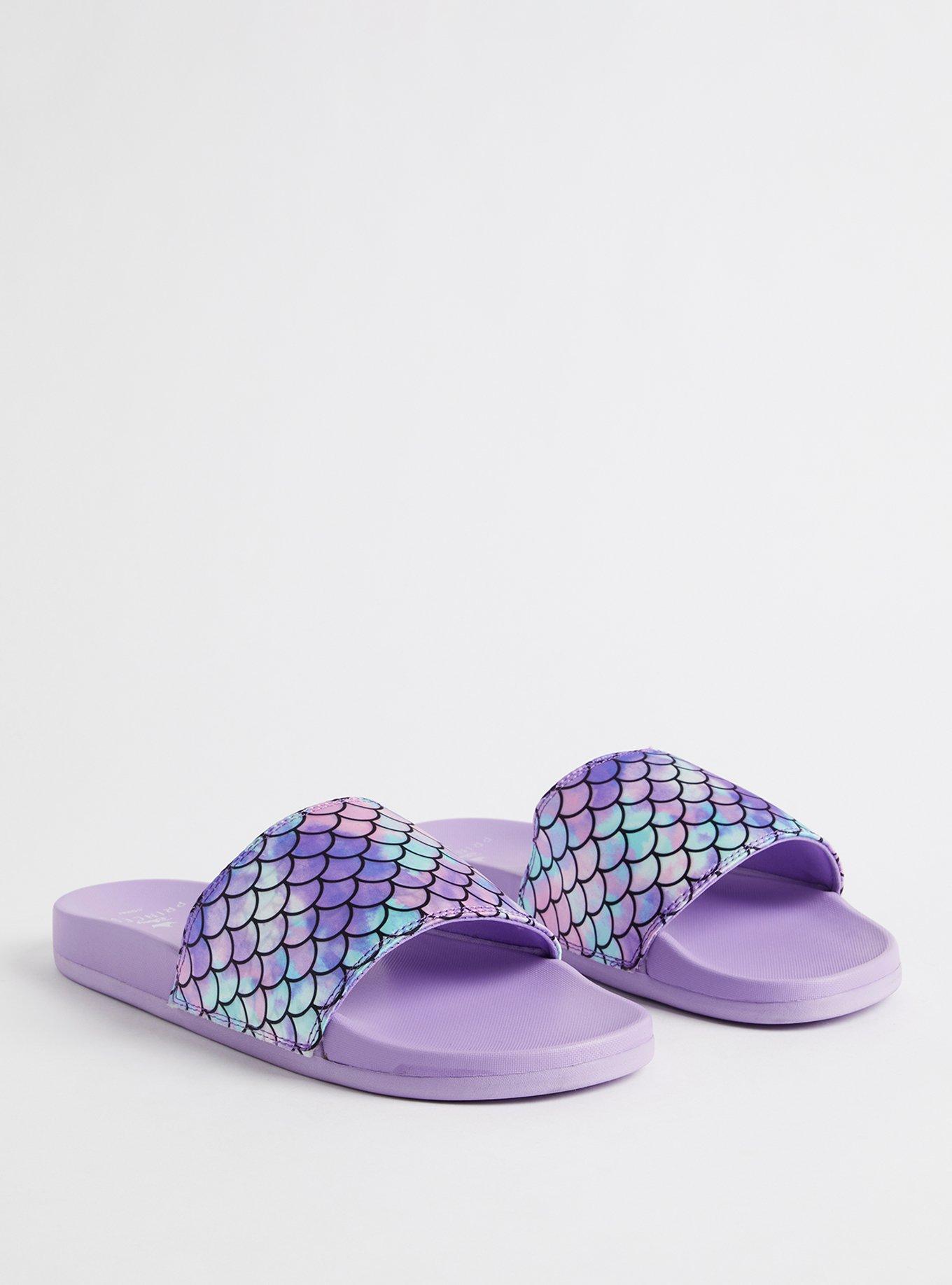 Plus Size - Disney The Little Mermaid Slides - Ariel Purple (WW) - Torrid