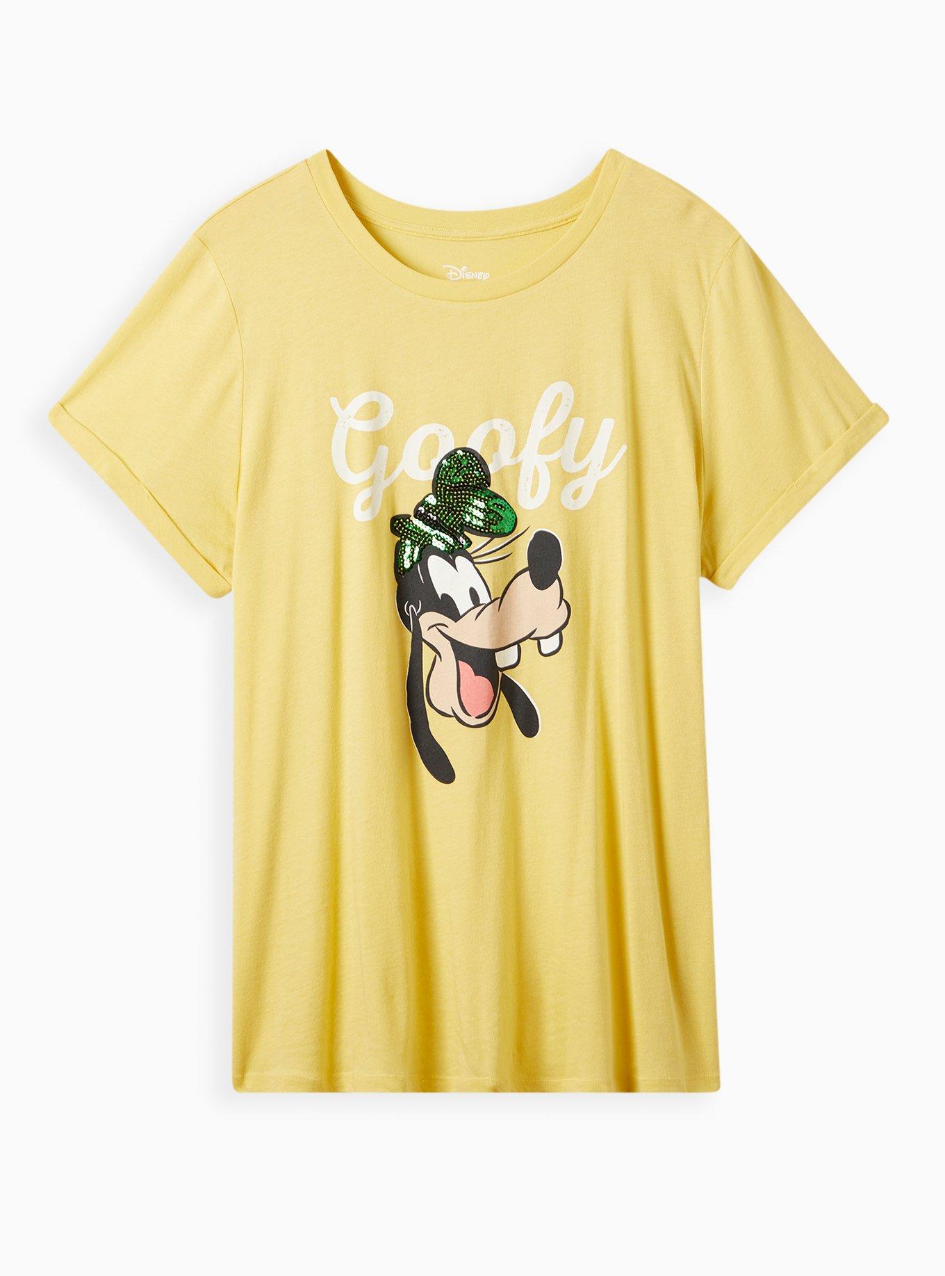 Plus Size - Disney Goofy Roll Sleeve Top - Heritage Cotton Soft Yellow ...