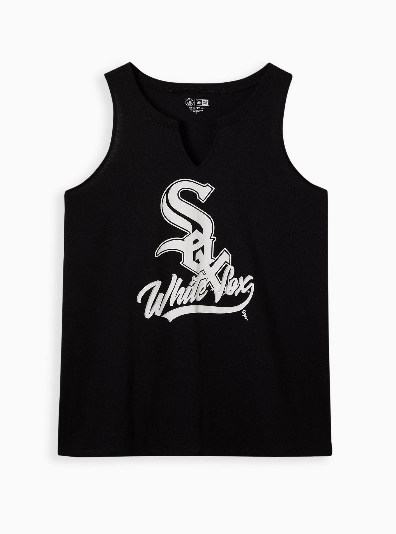 Plus Size - Split Neck Tank - Black MLB Chicago White Sox - Torrid