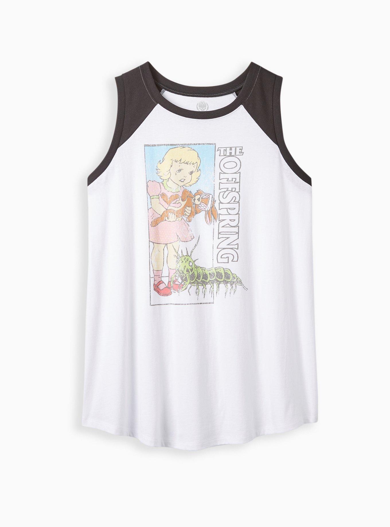 Plus Size - The Offspring Raglan Tank - Cotton White - Torrid