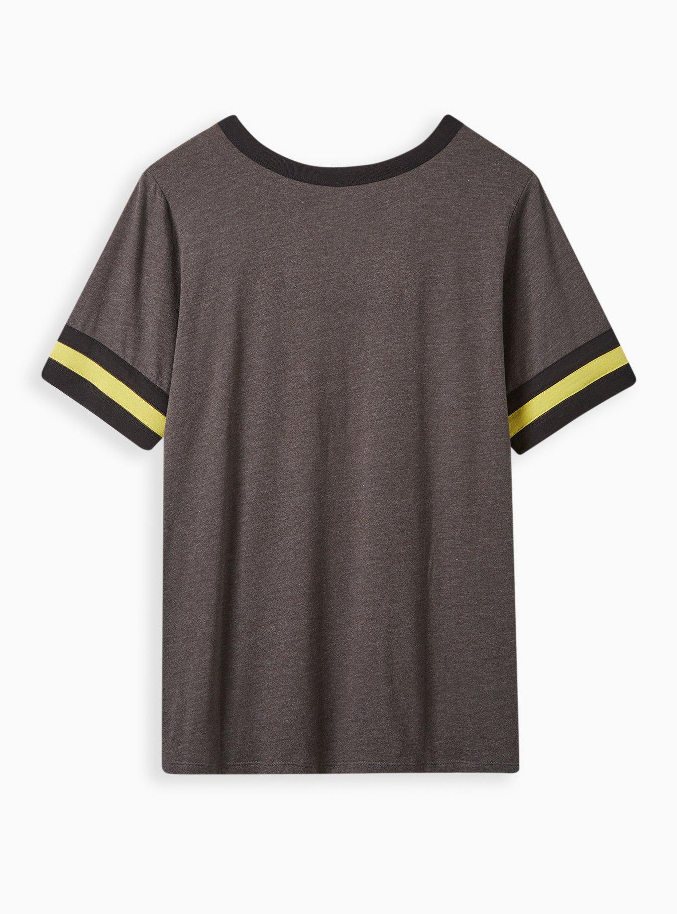 Plus Size - Batman Classic Fit Ringer Top - Cotton Grey - Torrid