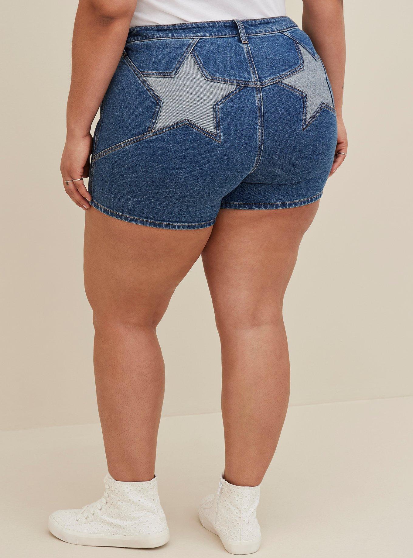 Plus Size - High Rise Shortie Short - Classic Denim Dark Wash - Torrid