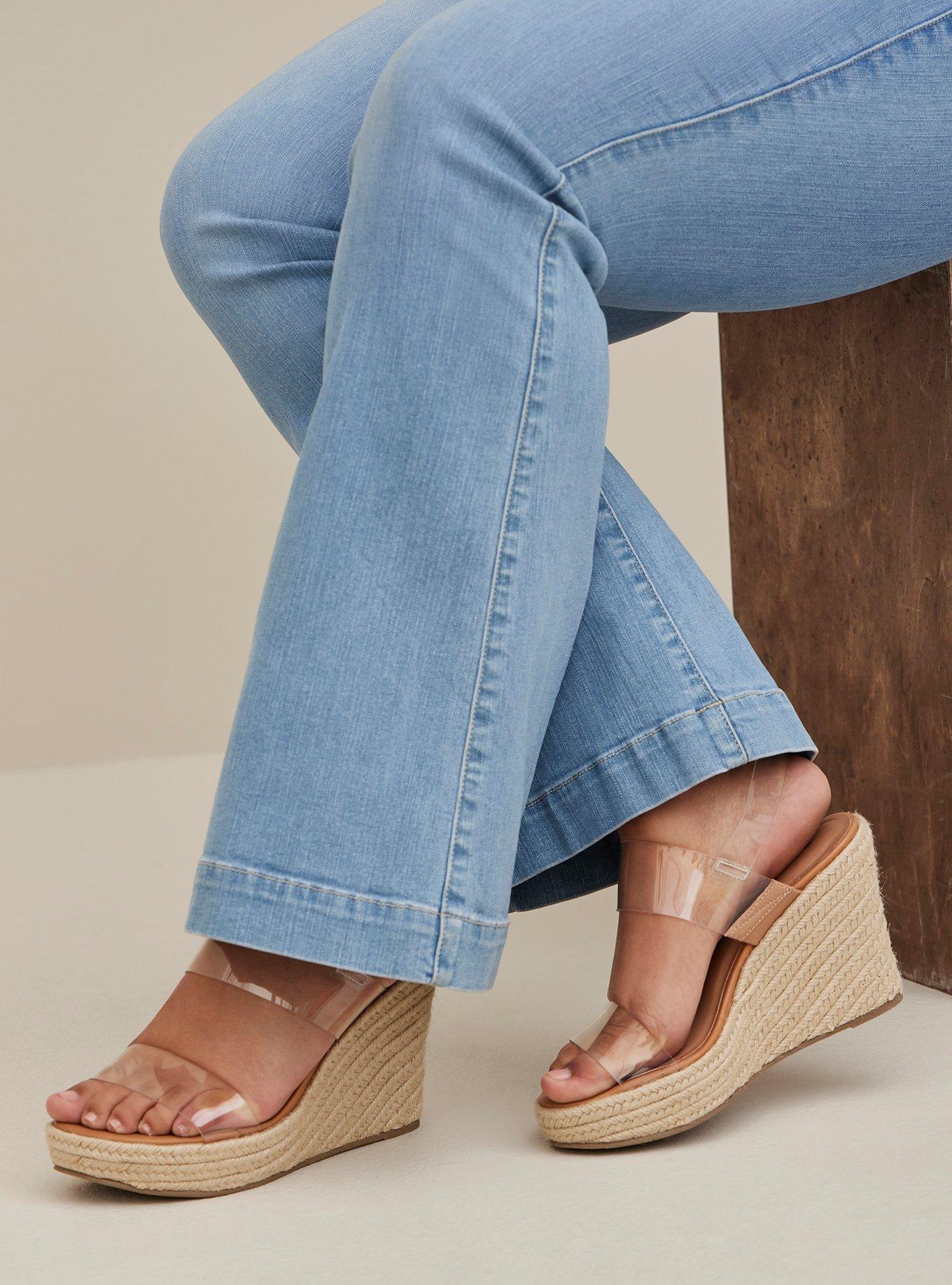 Plus Size - PVC Double Strap Wedge - Clear (WW) - Torrid