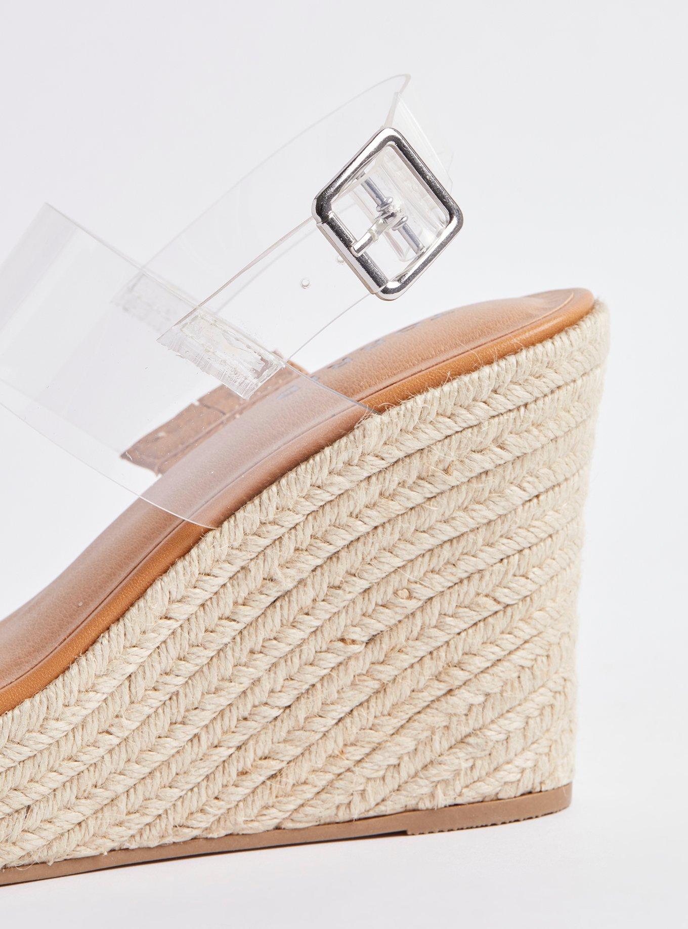 Plus Size - PVC Double Strap Wedge - Clear (WW) - Torrid