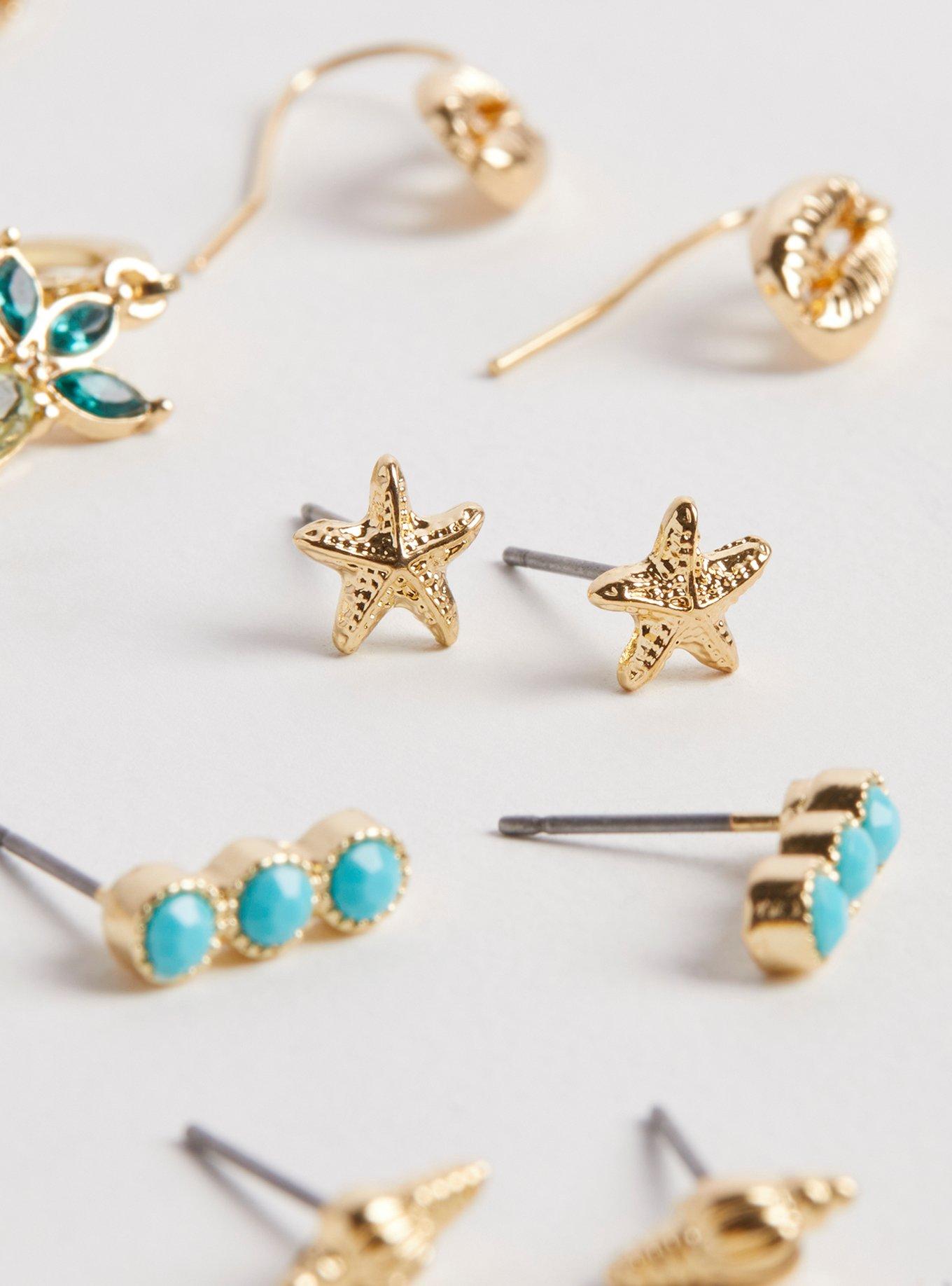 Plus Size - Summer Whimsy Stud Pack Set of 15 - Gold Tone - Torrid