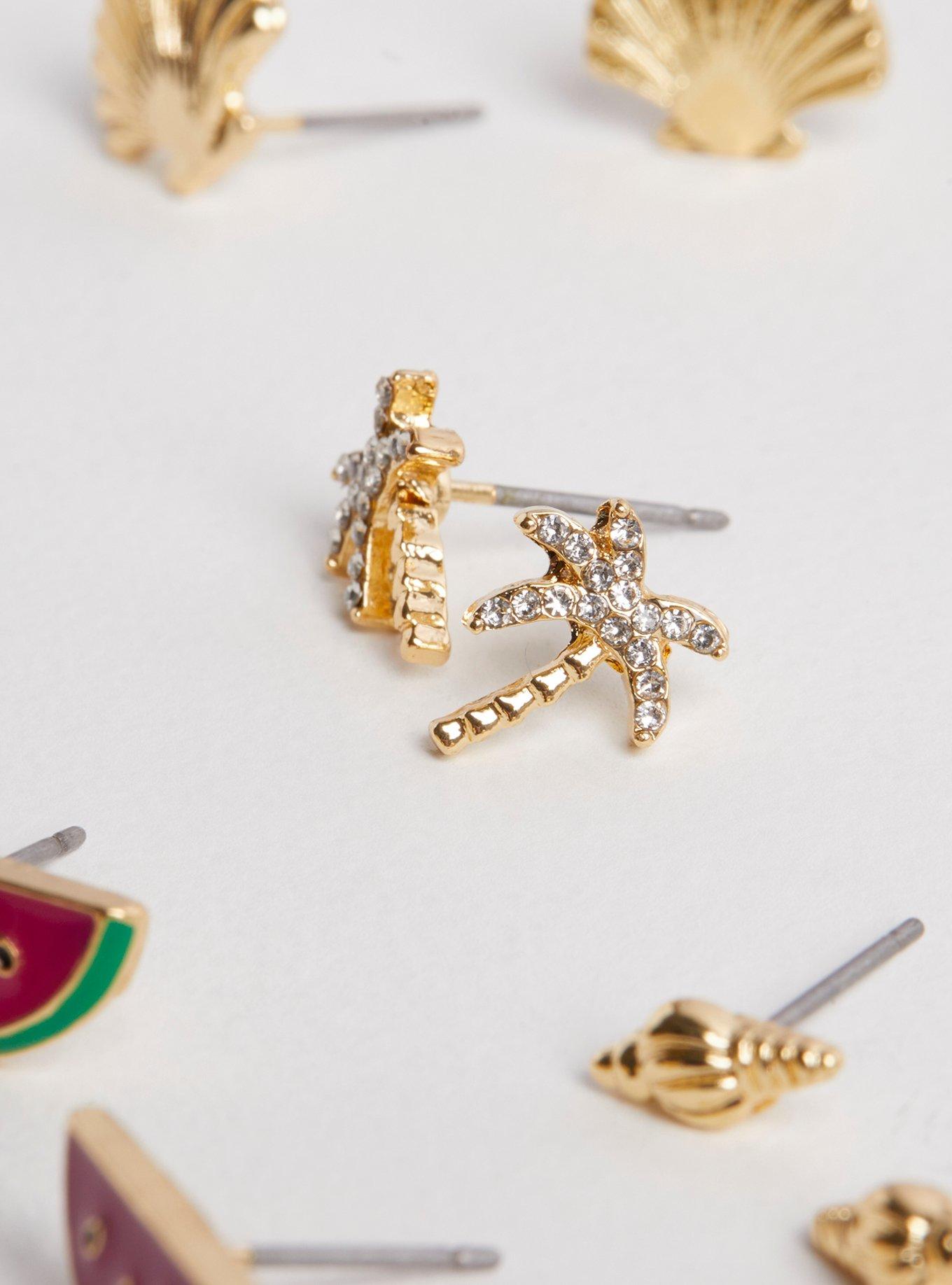 Plus Size - Summer Whimsy Stud Pack Set of 15 - Gold Tone - Torrid
