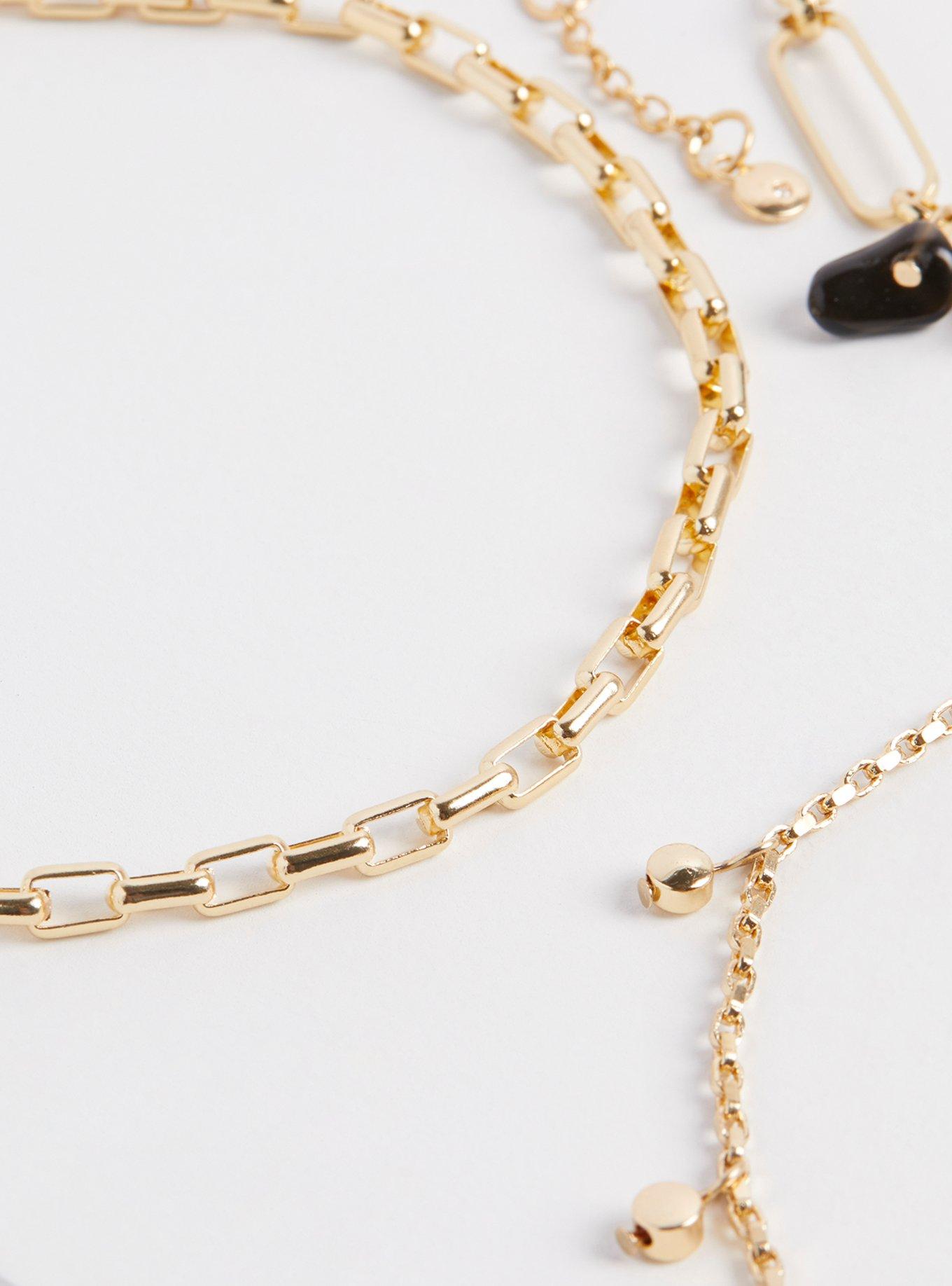 Plus Size - Gem Anklet Set of 3 - Gold Tone - Torrid