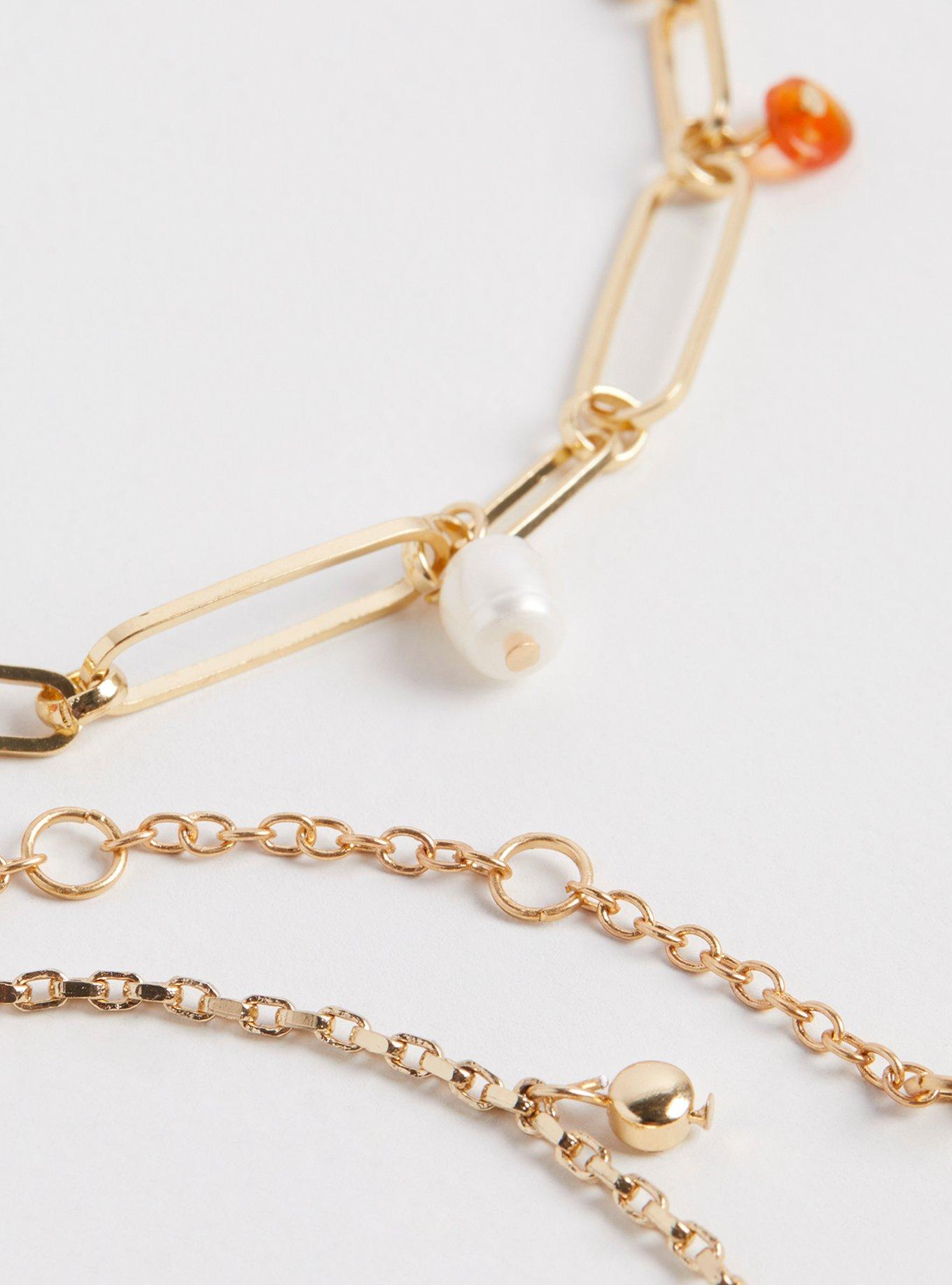 Plus Size - Gem Anklet Set of 3 - Gold Tone - Torrid