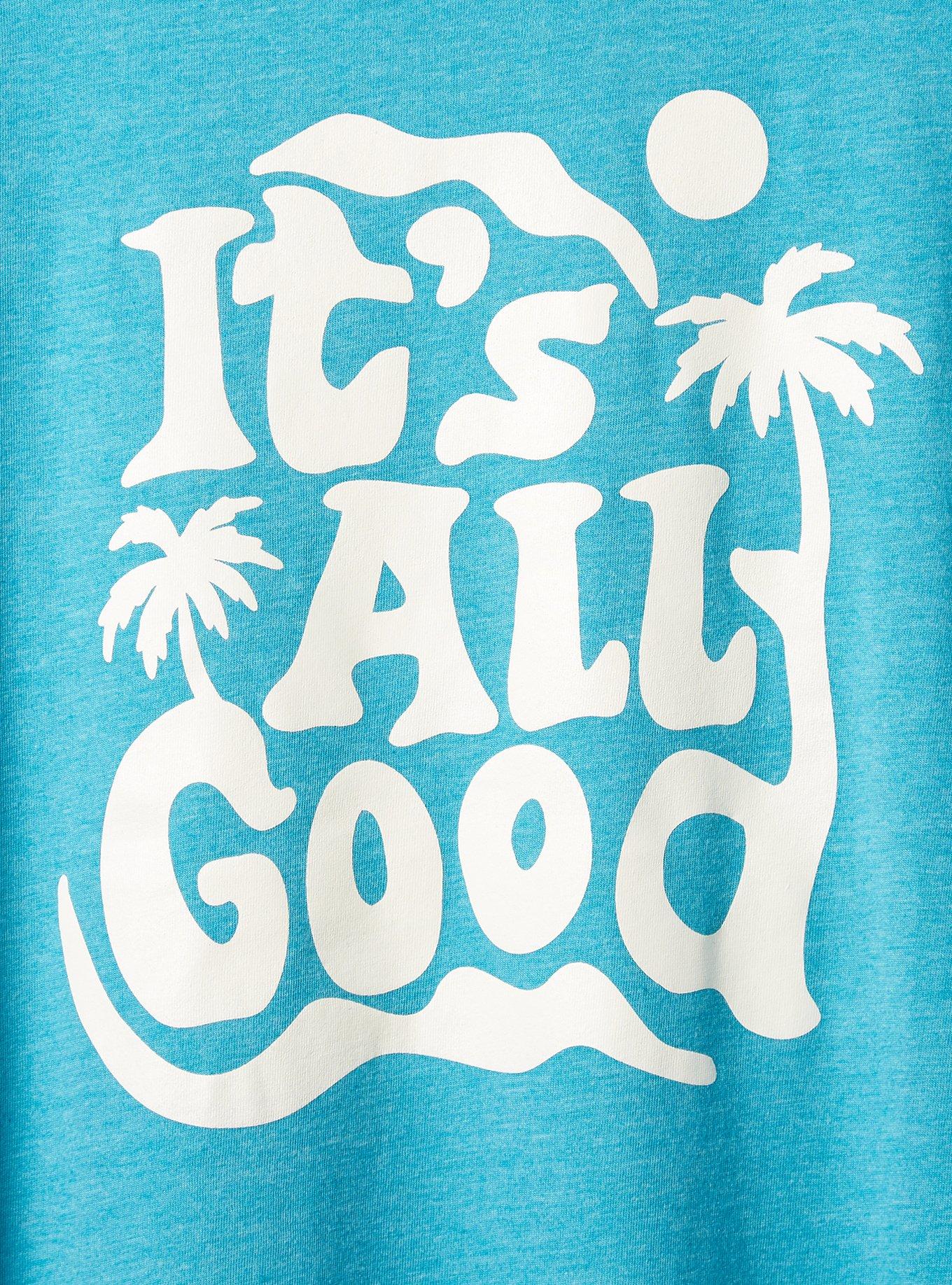 Plus Size - Everyday Tee - Signature Jersey All Good Teal Blue - Torrid