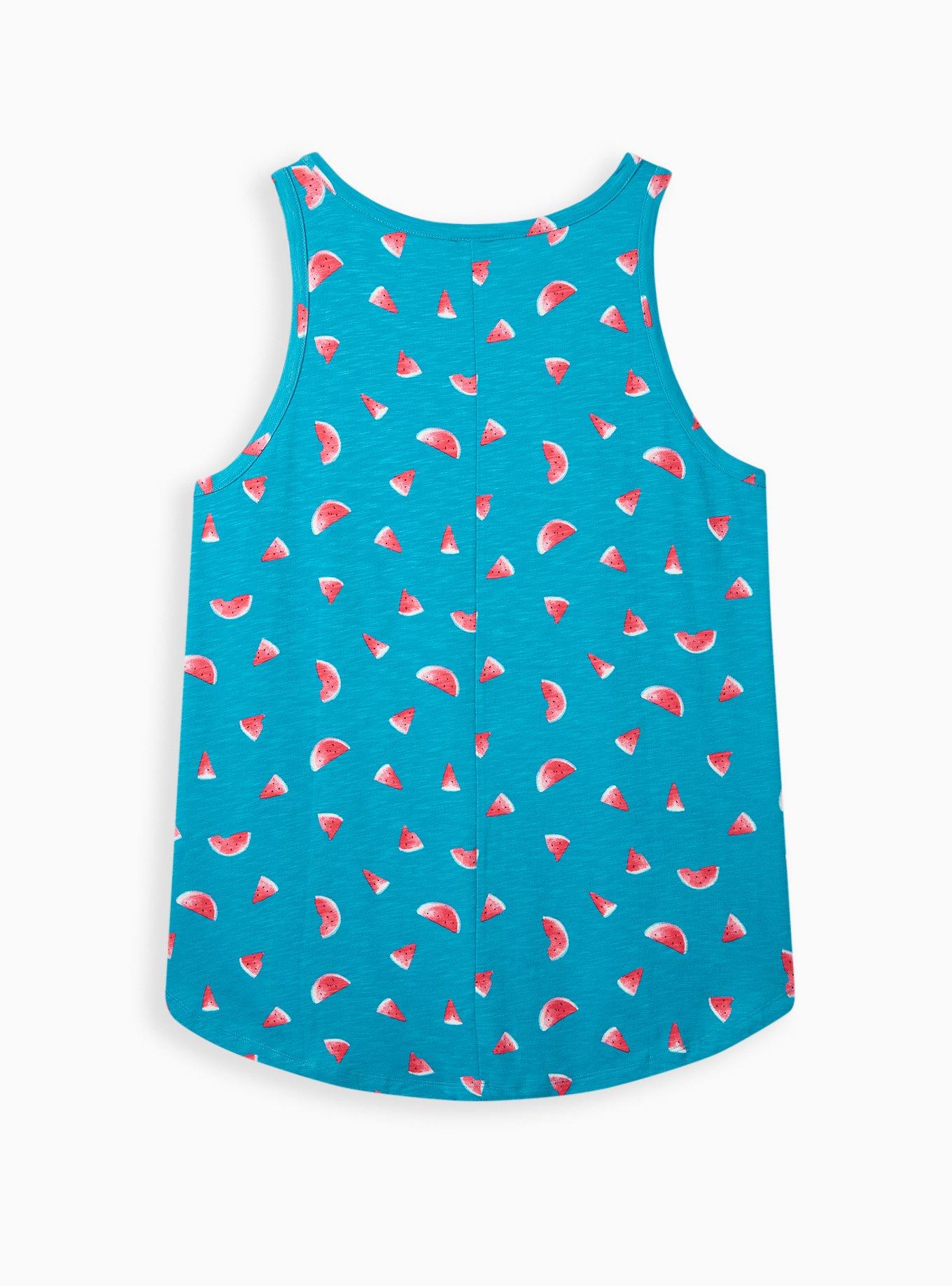 Plus Size - Classic Fit Tank - Super Soft Watermelon Blue - Torrid