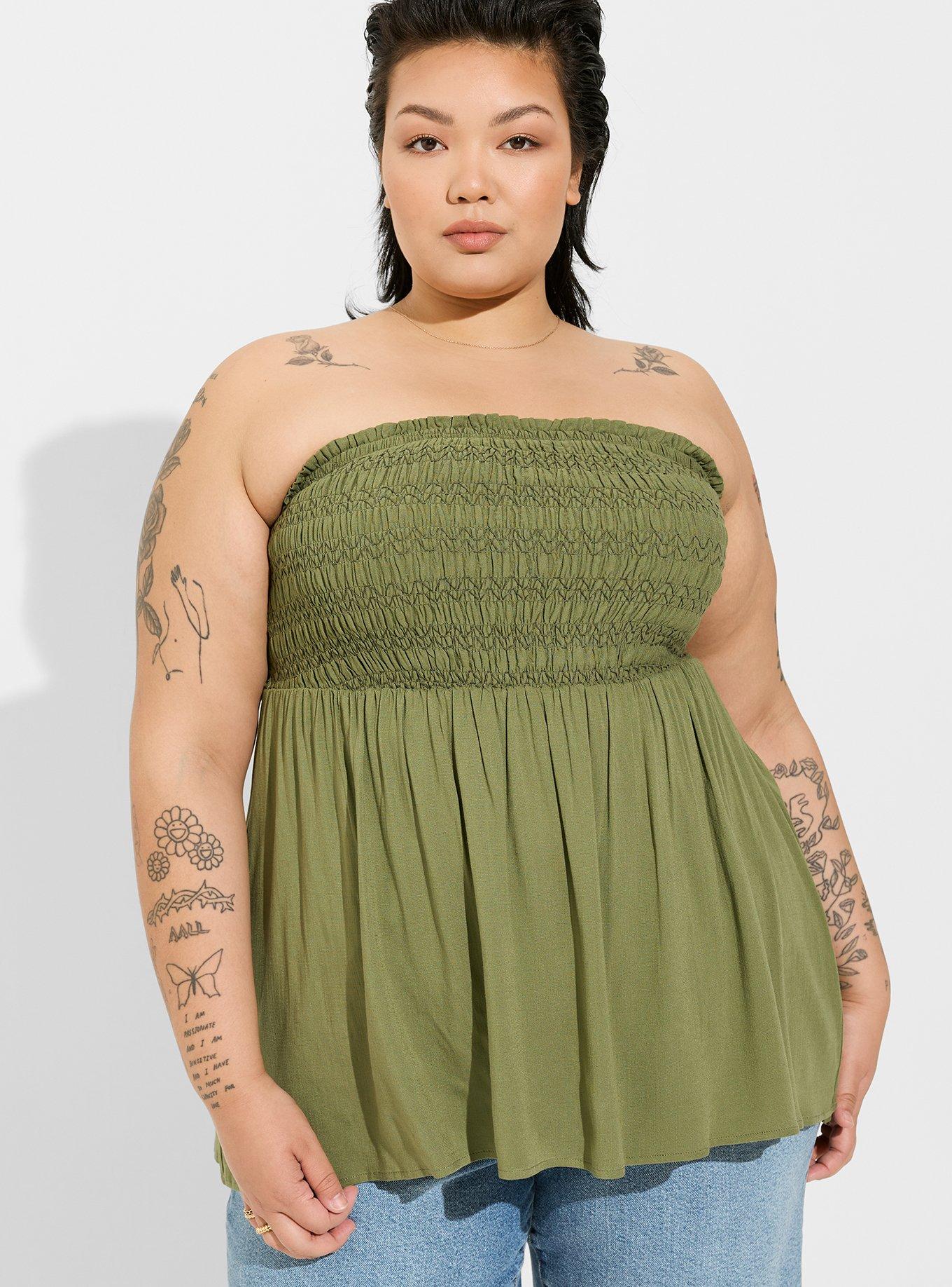 Plus Size - Rayon Slub Smocked Tube Top - Torrid