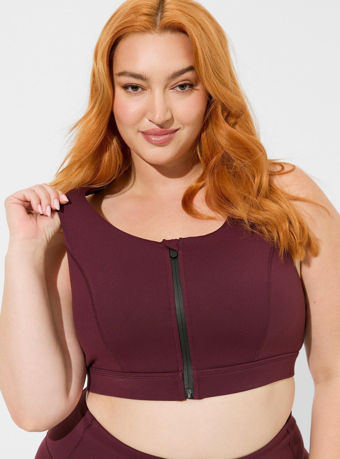 Plus Size - Low-Impact Wireless Zip-Front Active Sports Bra - Torrid