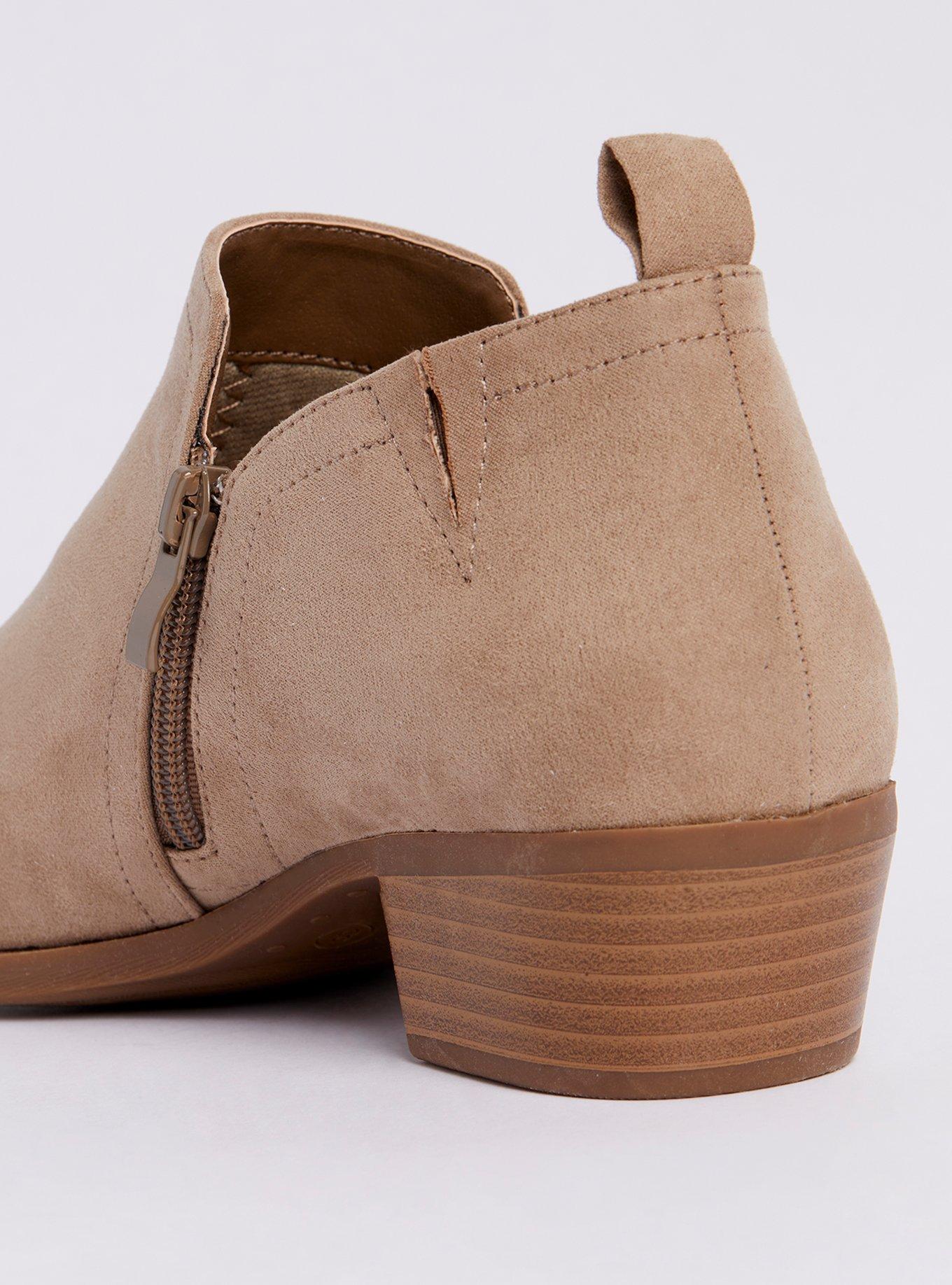 Plus Size - V-Cut Ankle Bootie - Tan (WW) - Torrid