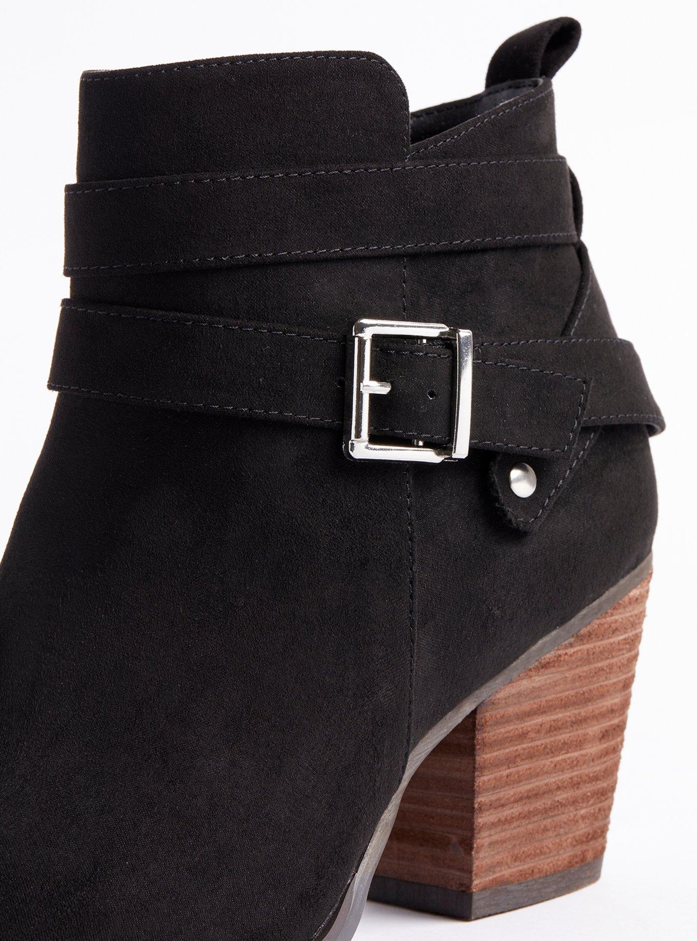 Plus Size - Stacked Ankle Bootie - Black (WW) - Torrid